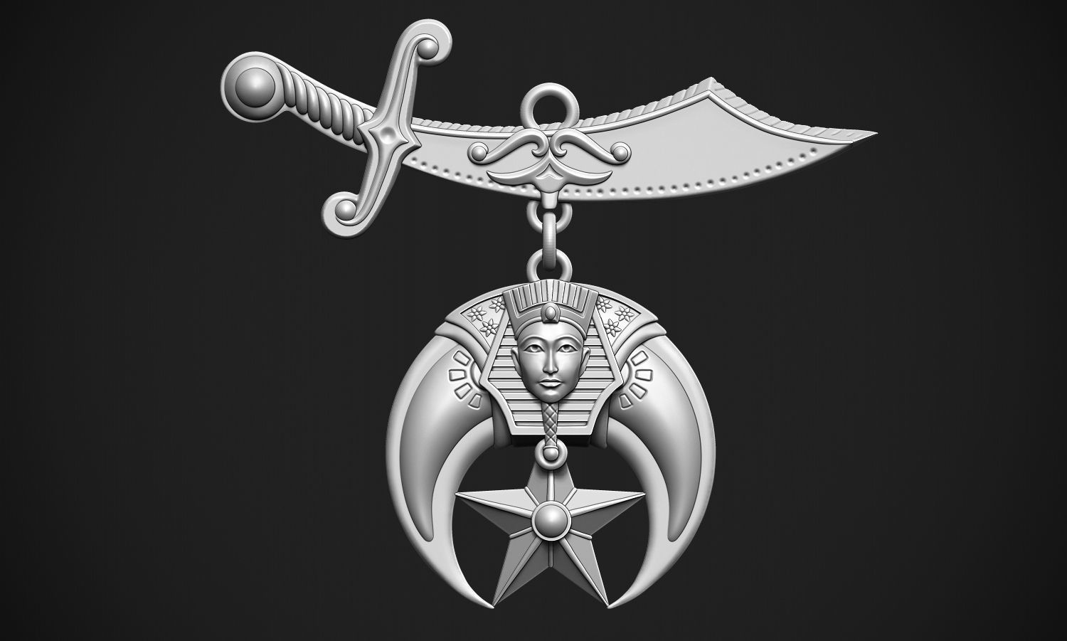 Shrine Scimitar Sword Pendant 3D model 3D printable | CGTrader