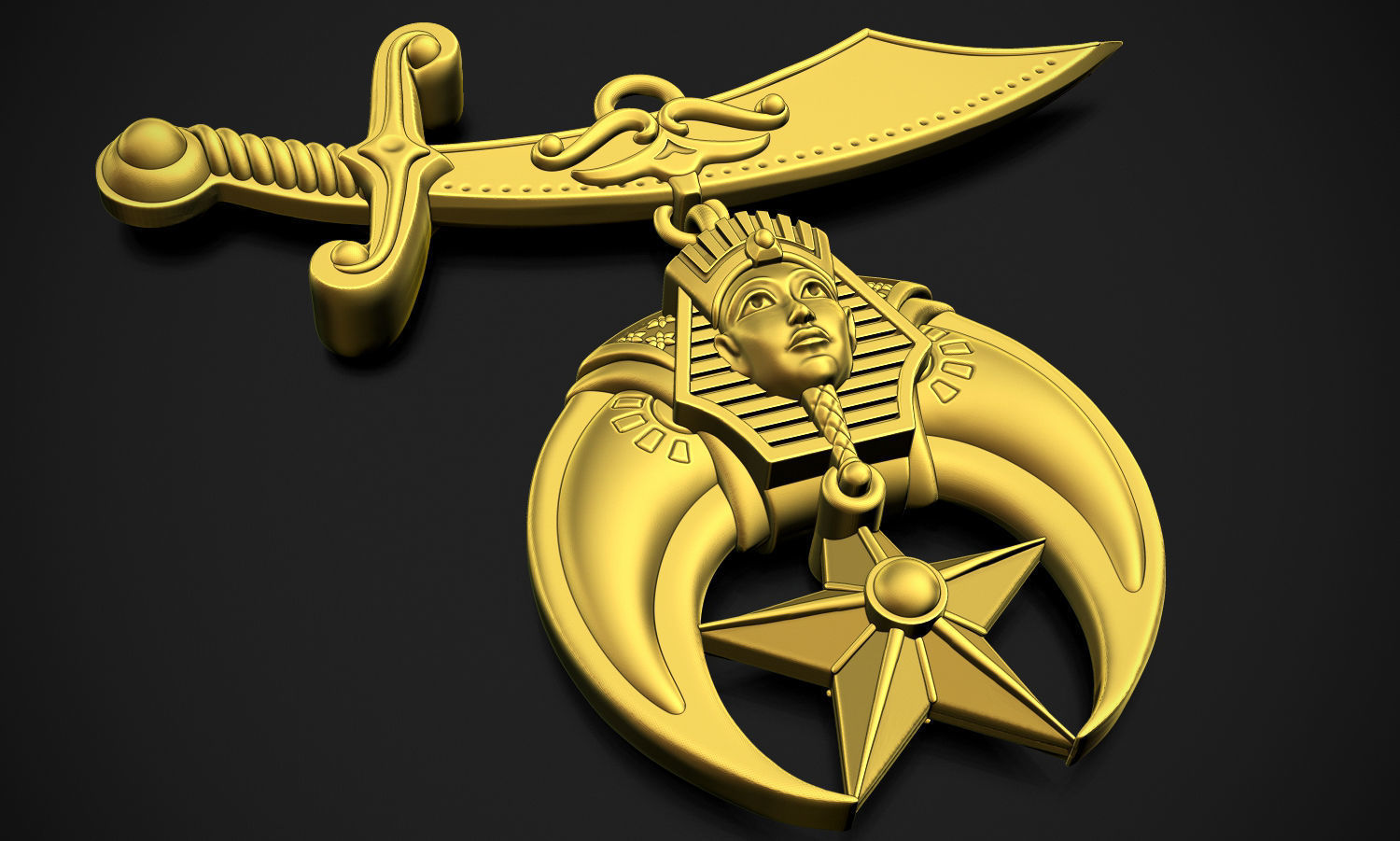Shrine Scimitar Sword Pendant 3D model 3D printable | CGTrader