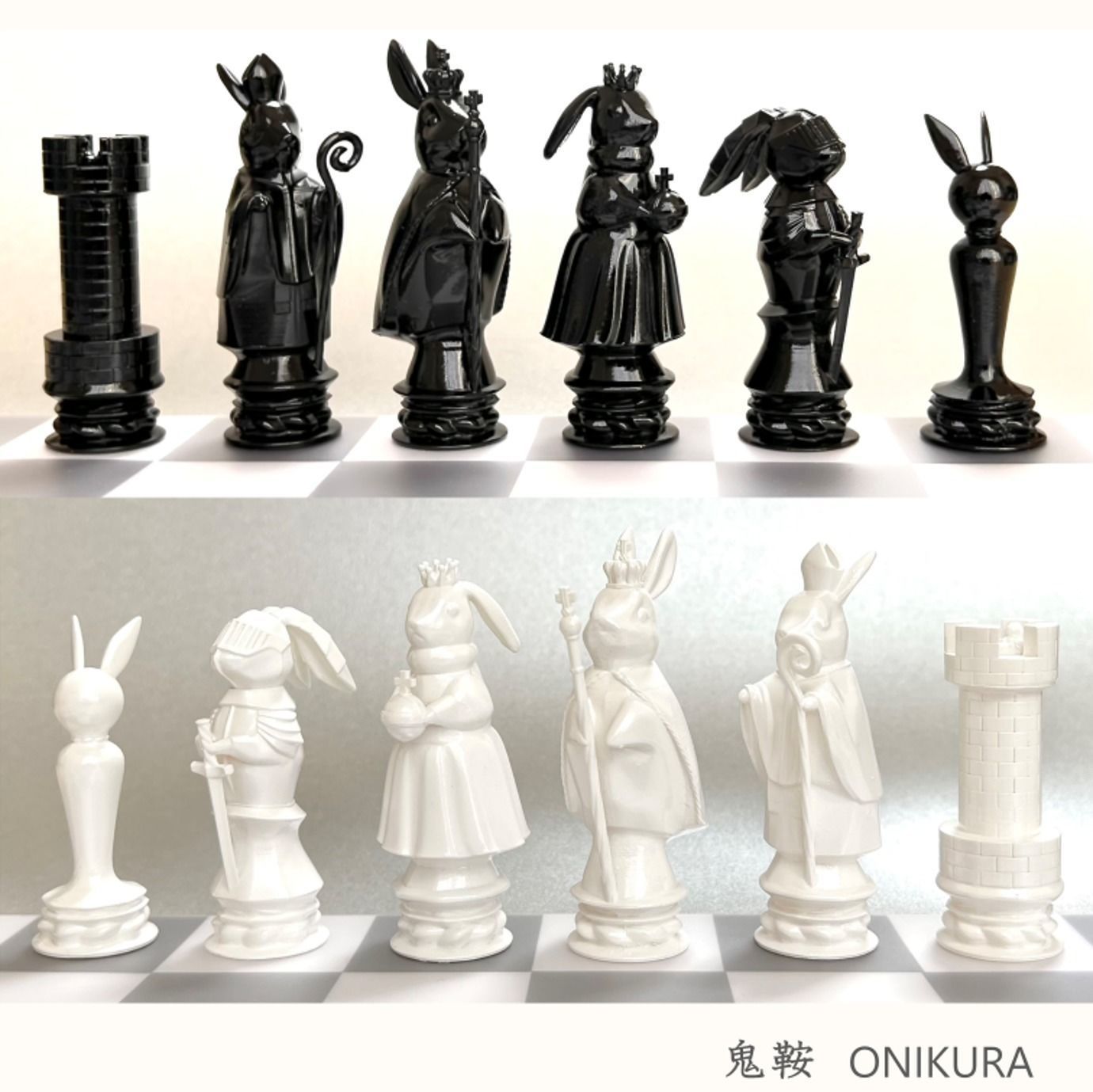 Rabbit Chess set 3D model 3D printable | CGTrader