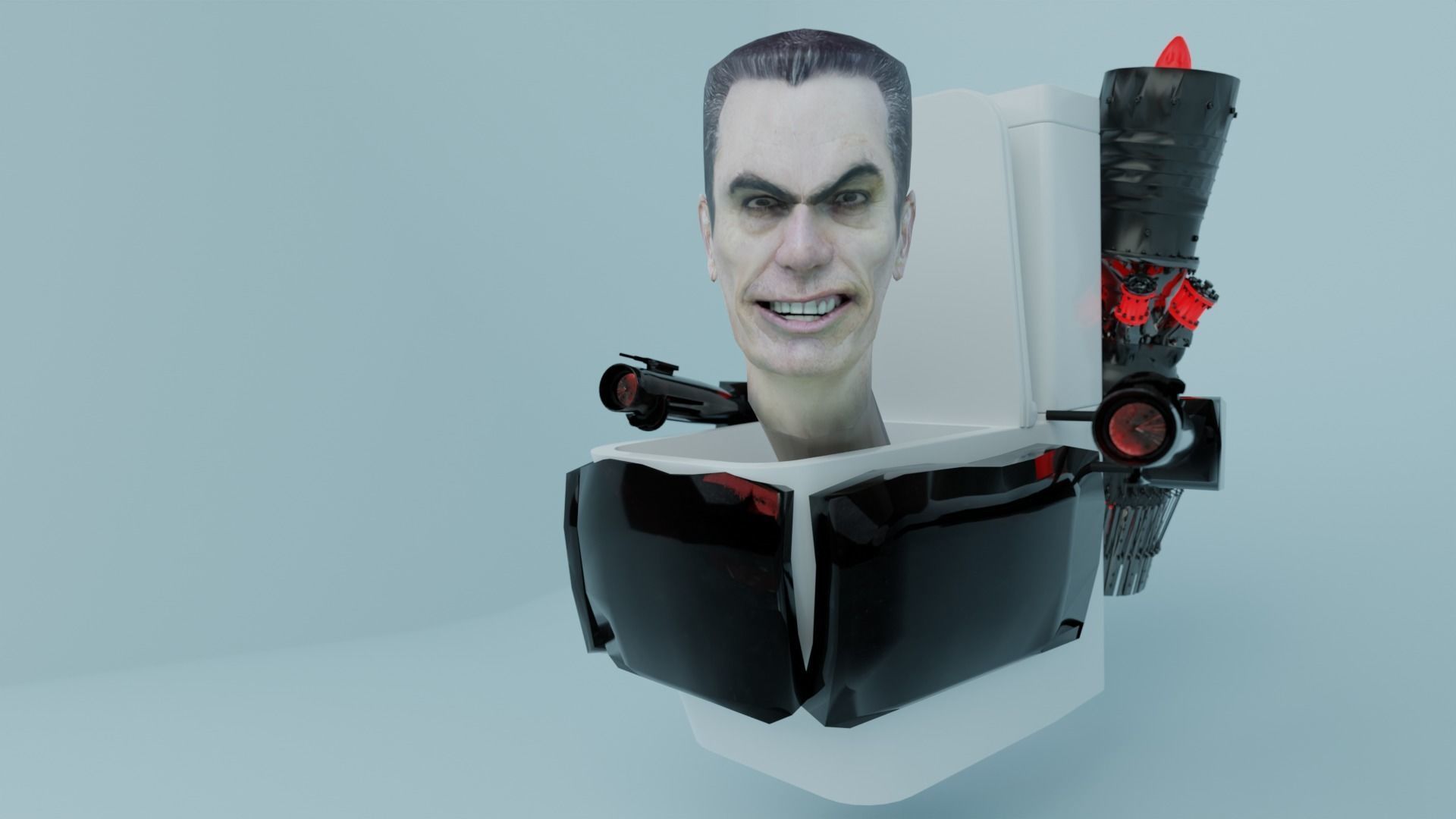 skibidi toilet Upgraded toilet boss 3D model rigged | CGTrader