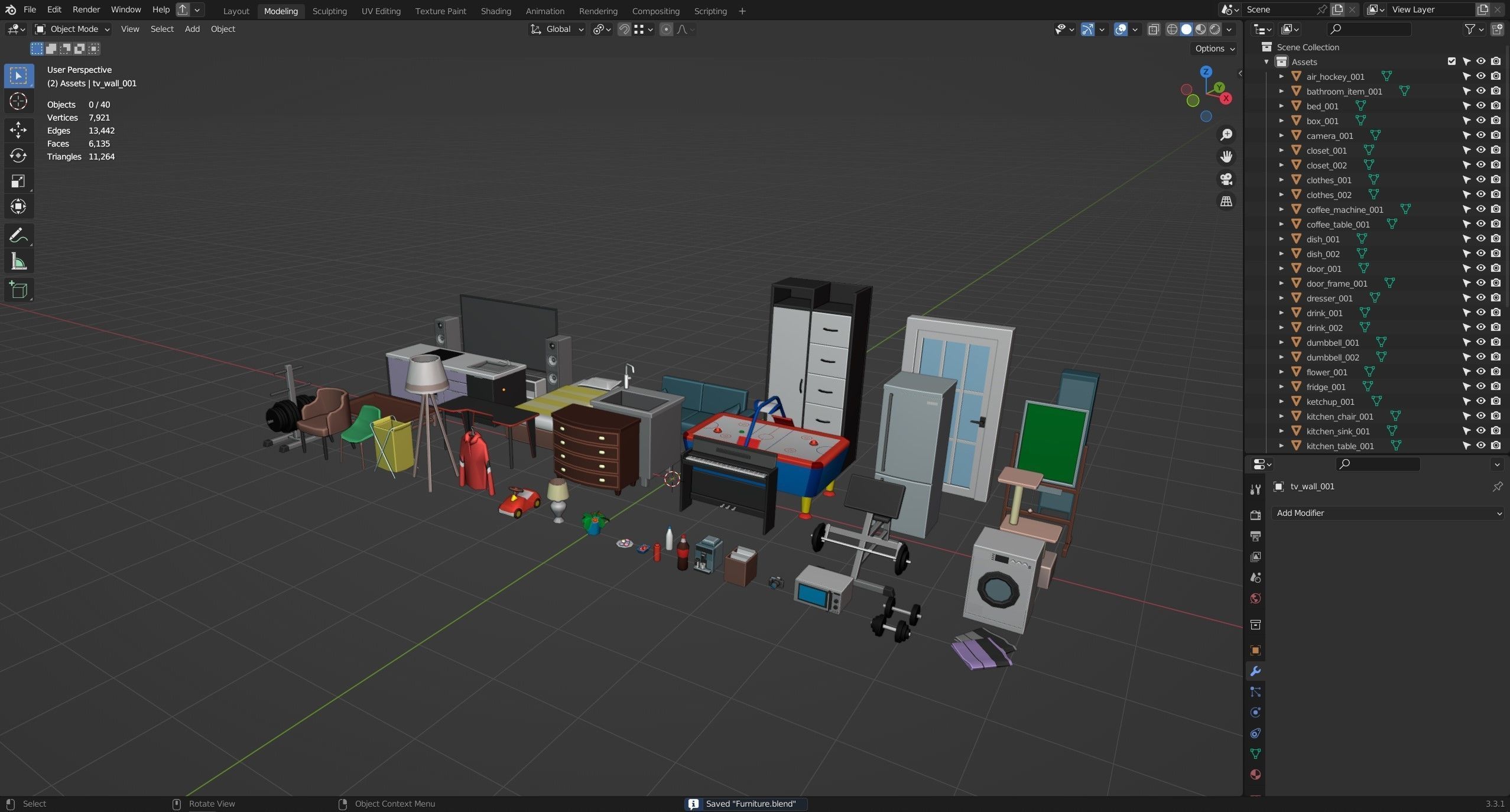 Furniture FREE free VR / AR / low-poly 3D model | CGTrader