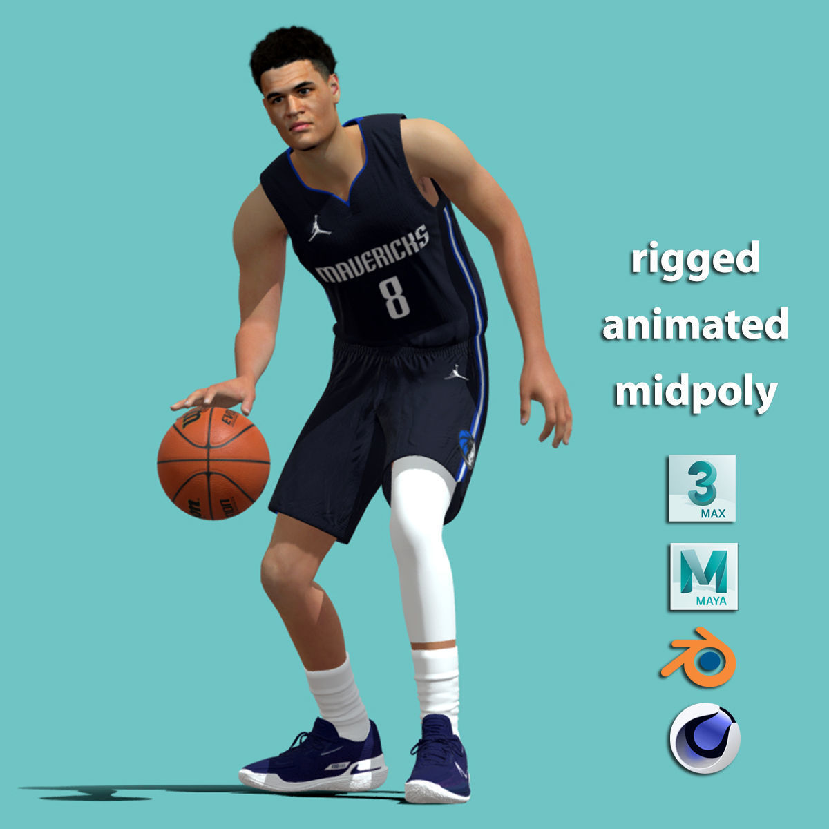 3D Rigged Josh Green Dallas Mavericks NBA 3D model animated rigged ...