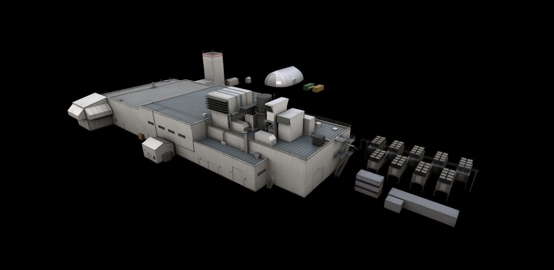 3D model 3D Building Low Poly warehouse VR / AR / low-poly | CGTrader