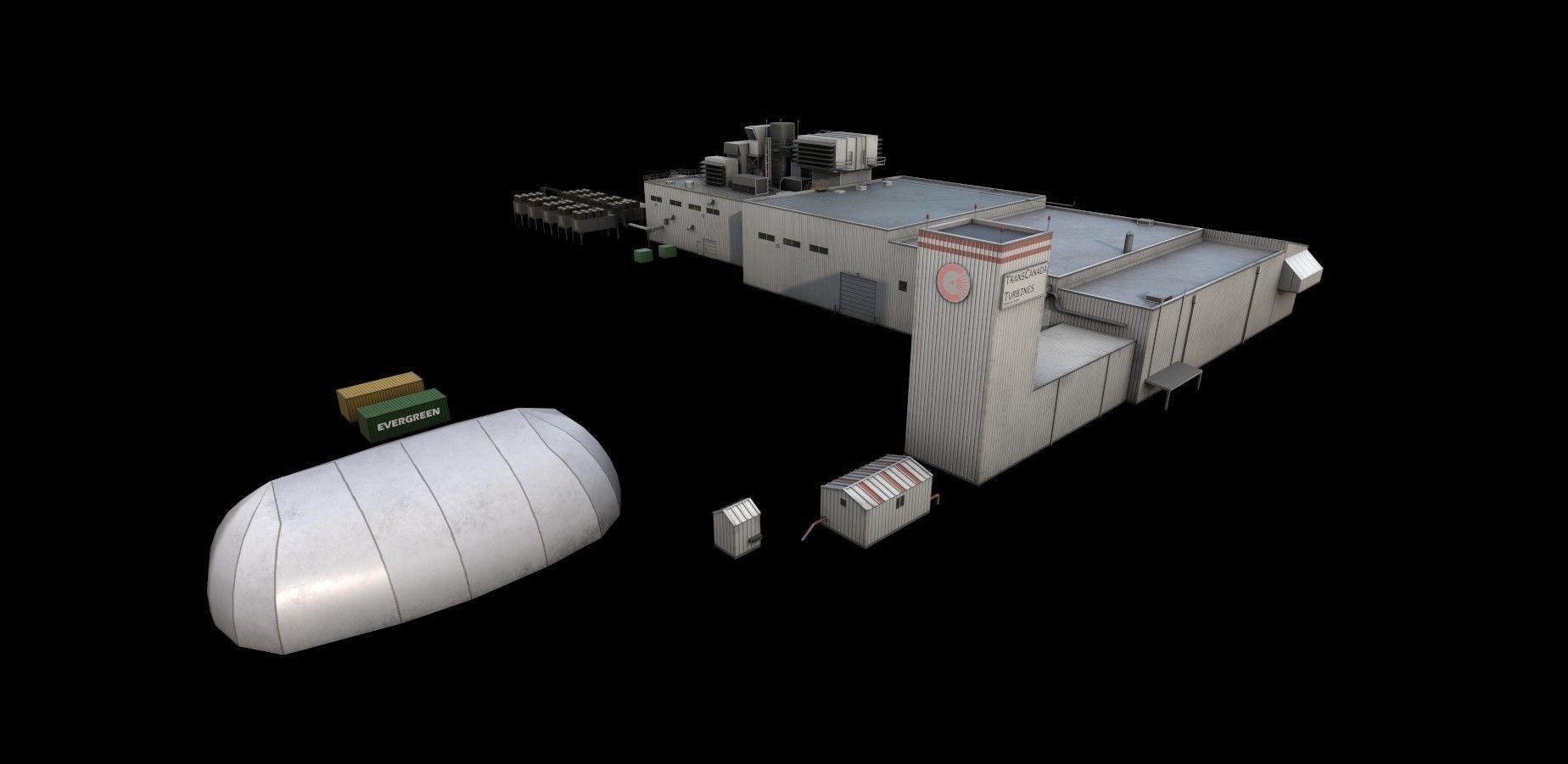 3D model 3D Building Low Poly warehouse VR / AR / low-poly | CGTrader