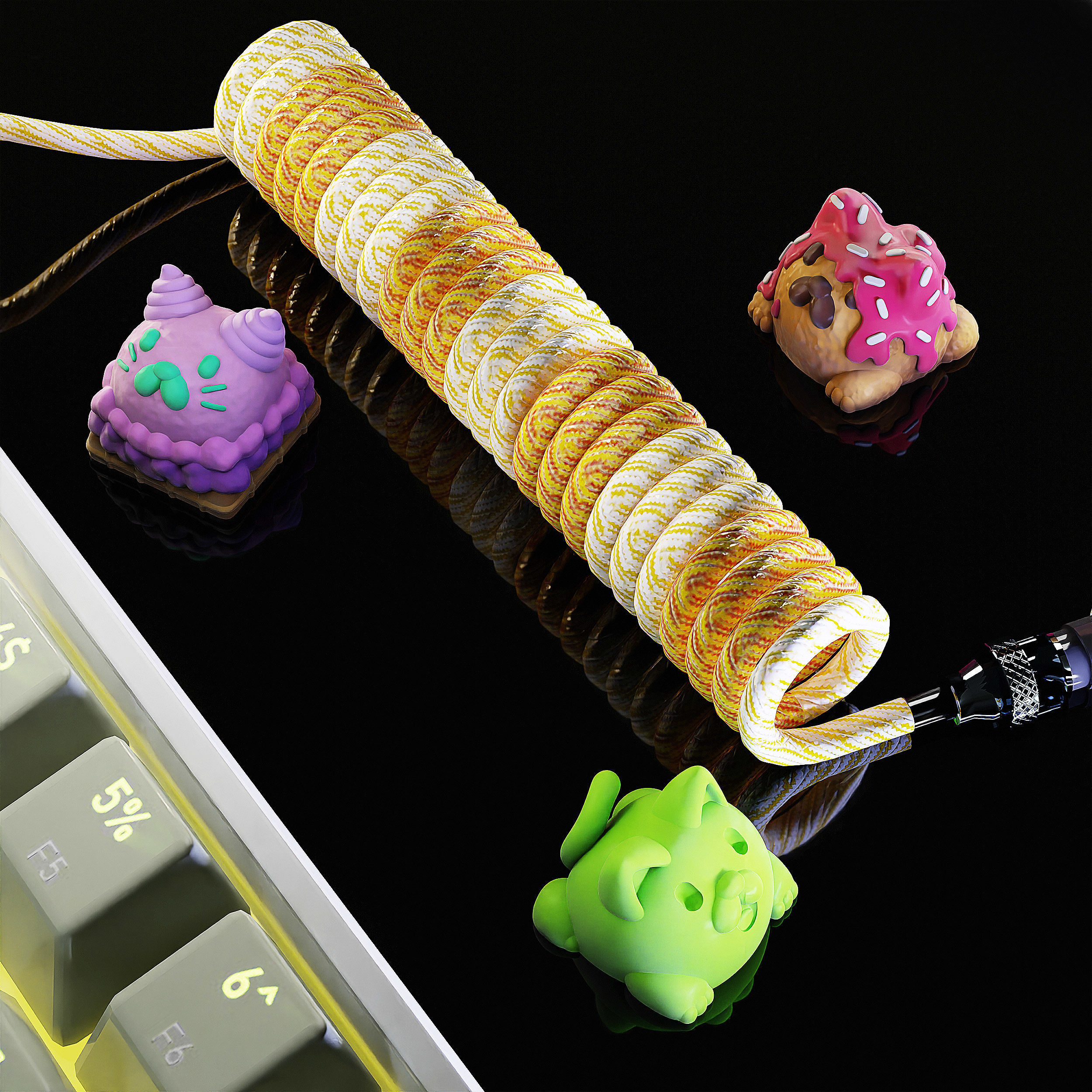 Foody Cats Keycaps - Mechanical Keyboard 3D model 3D printable | CGTrader