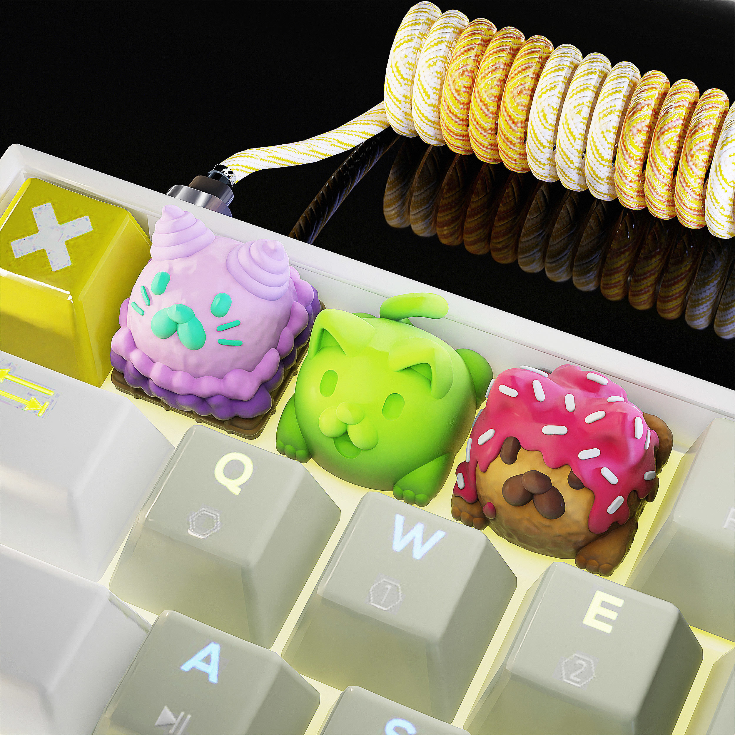 Foody Cats Keycaps - Mechanical Keyboard 3D model 3D printable | CGTrader