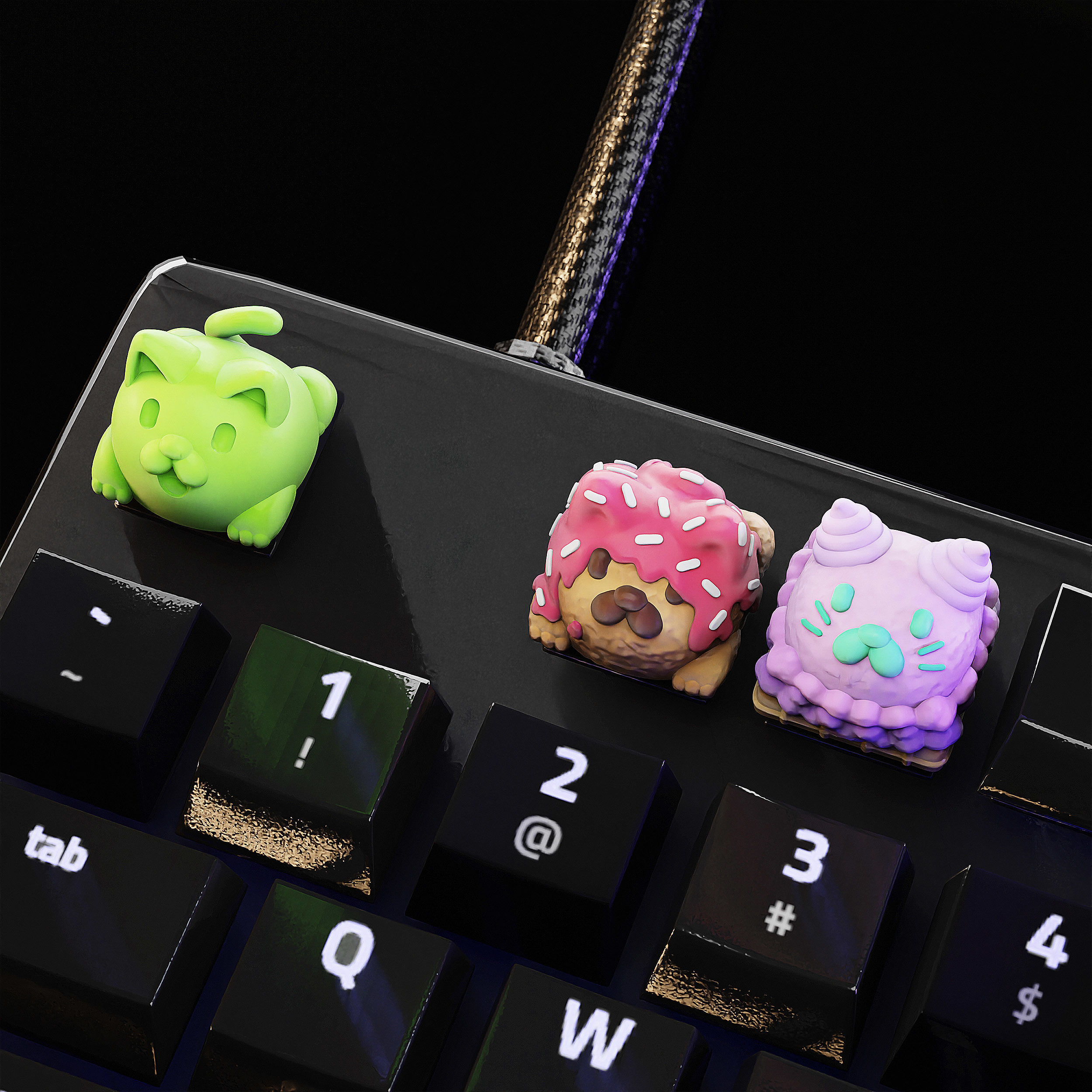 Foody Cats Keycaps - Mechanical Keyboard 3D model 3D printable | CGTrader