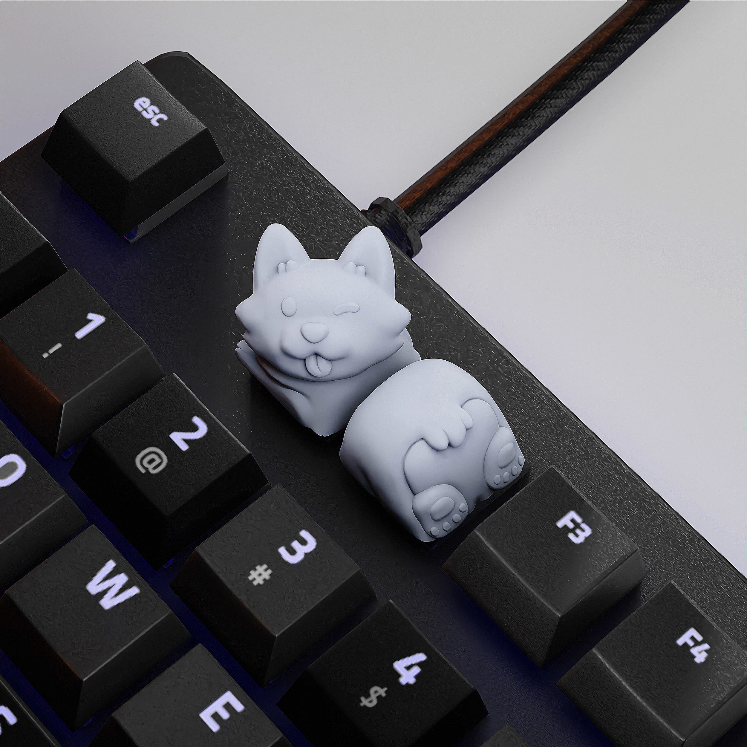 Puppy Corgi keycaps - Mechanical Keyboard 3D model 3D printable | CGTrader