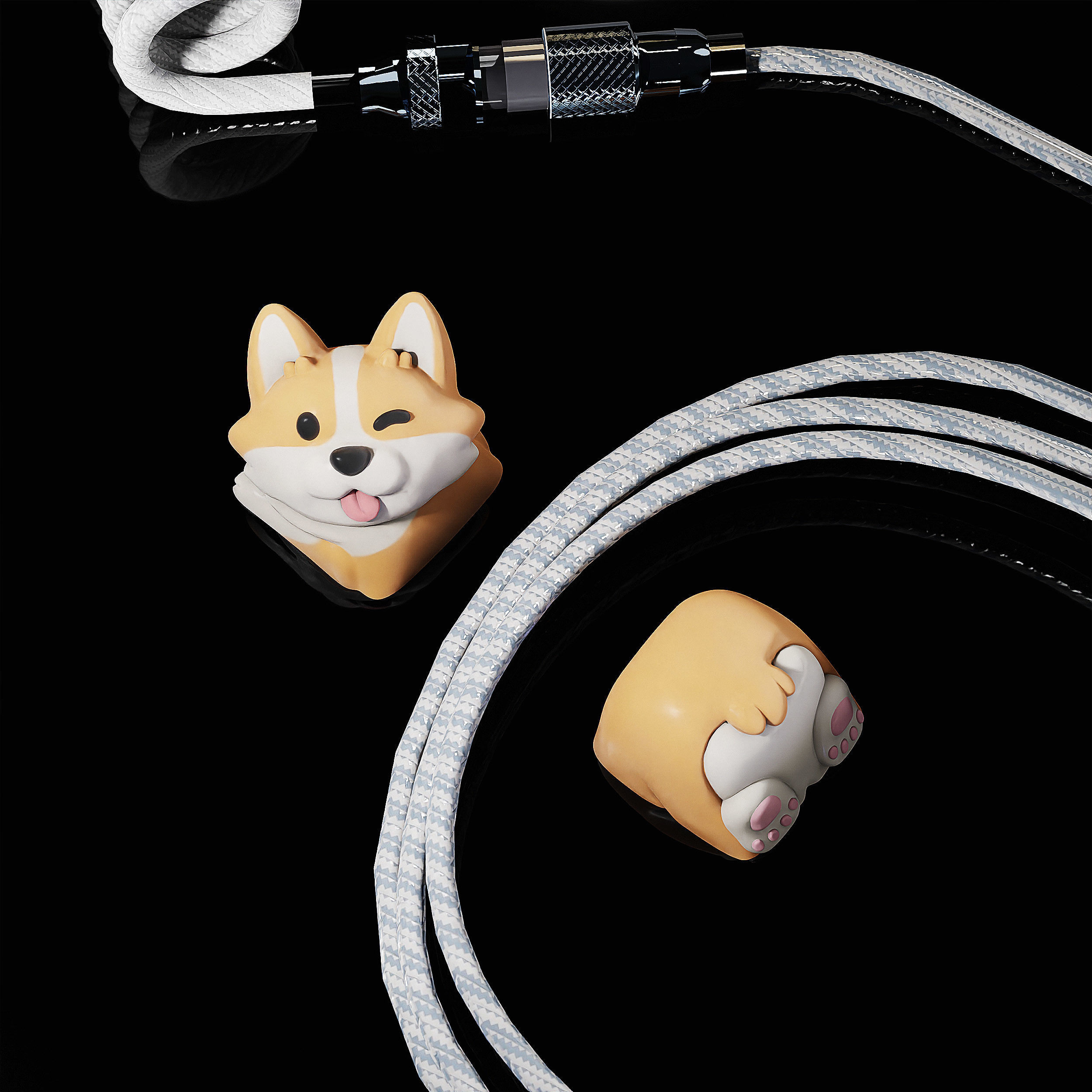Puppy Corgi keycaps - Mechanical Keyboard 3D model 3D printable | CGTrader
