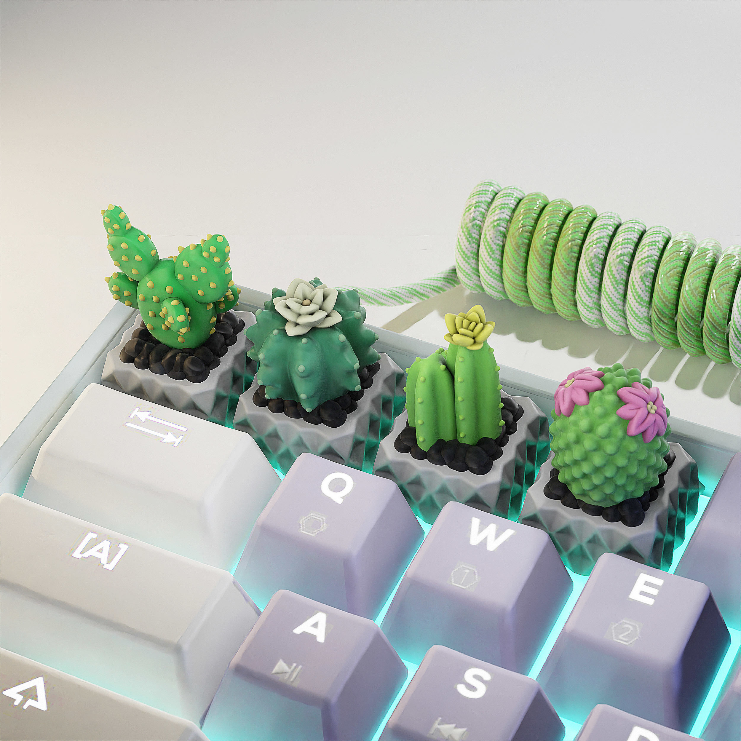 Cactus keycaps - Mechanical Keyboard 3D model 3D printable | CGTrader