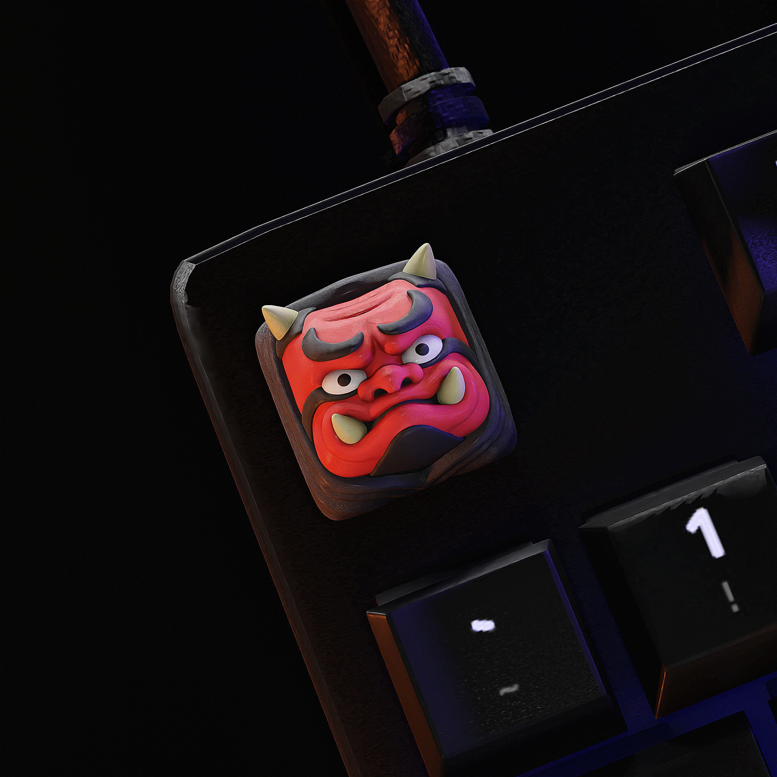 Japanese Masks Keycaps - Mechanical Keyboard 3D model 3D printable ...