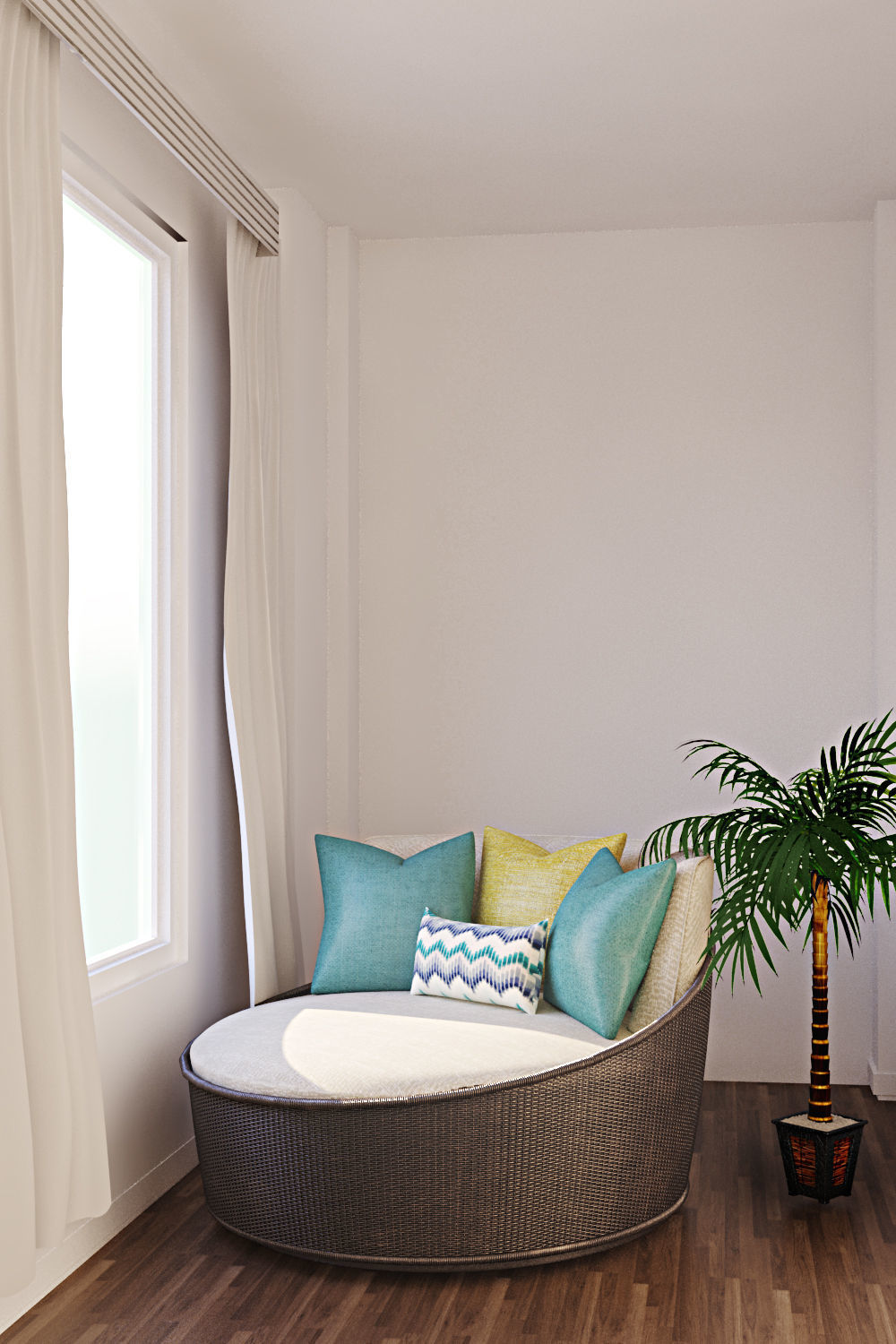 RattanCircular DayBed 3D model | CGTrader