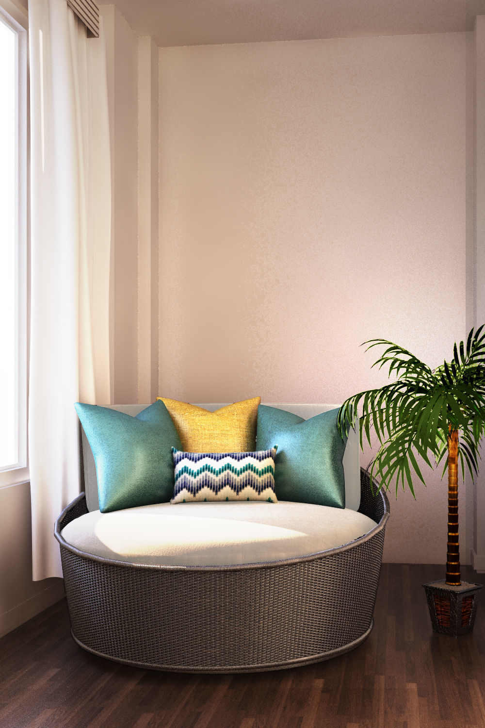 RattanCircular DayBed 3D model | CGTrader