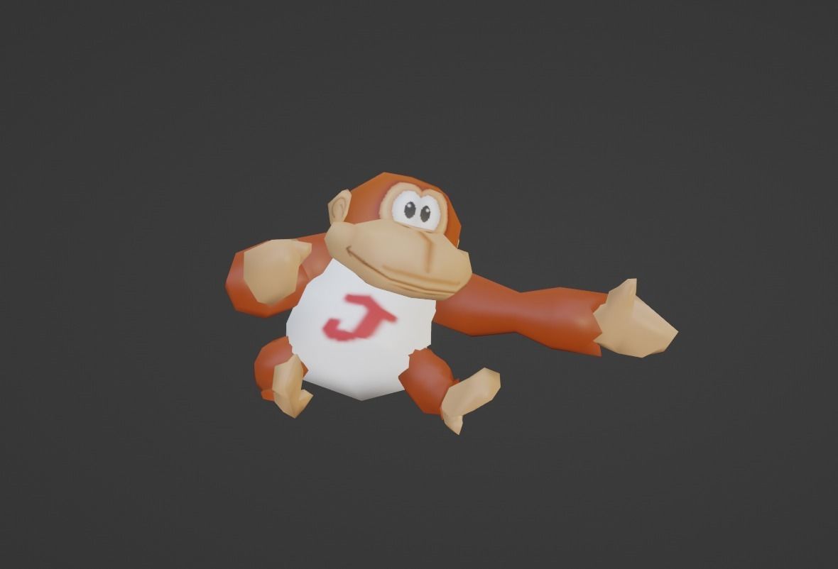 3D model Donkey Kong Junior Nintendo 64 style game-ready VR / AR / low ...