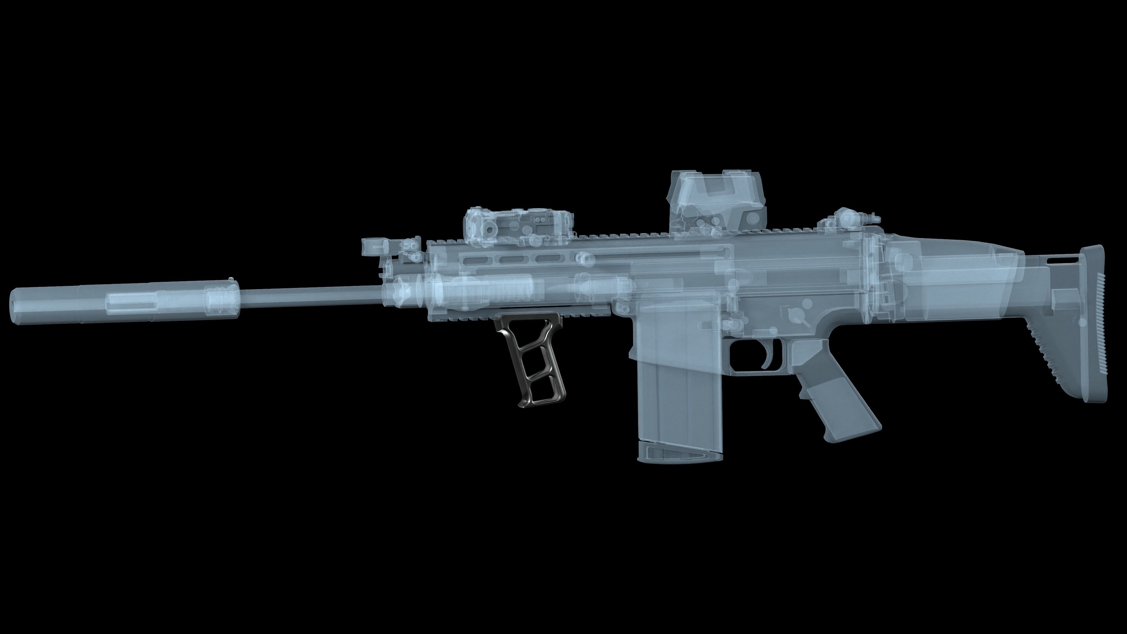 3D model Tactical Dynamics aluminium skeletonized fore vertical grip VR ...