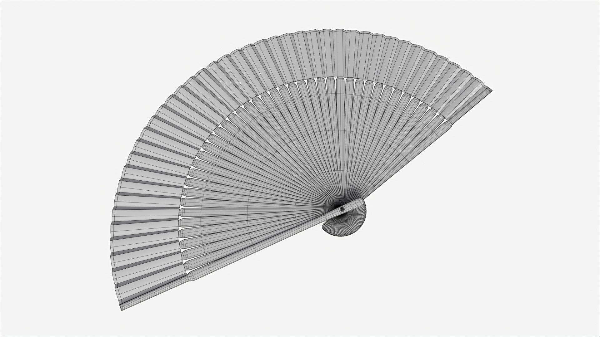 Japanese Bamboo Folding Hand Fan 3D model | CGTrader