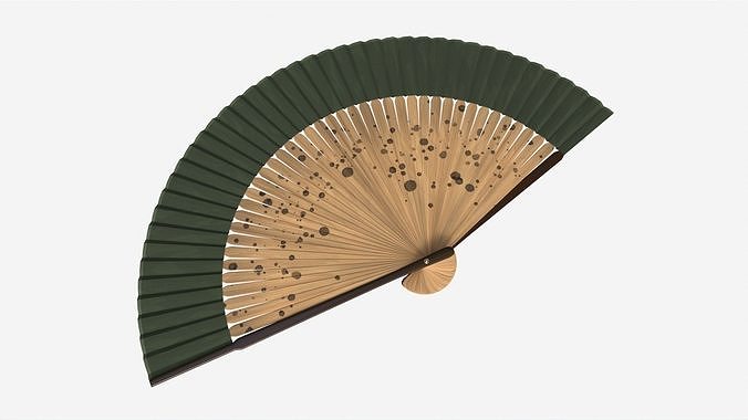 Japanese Bamboo Folding Hand Fan 3D model | CGTrader