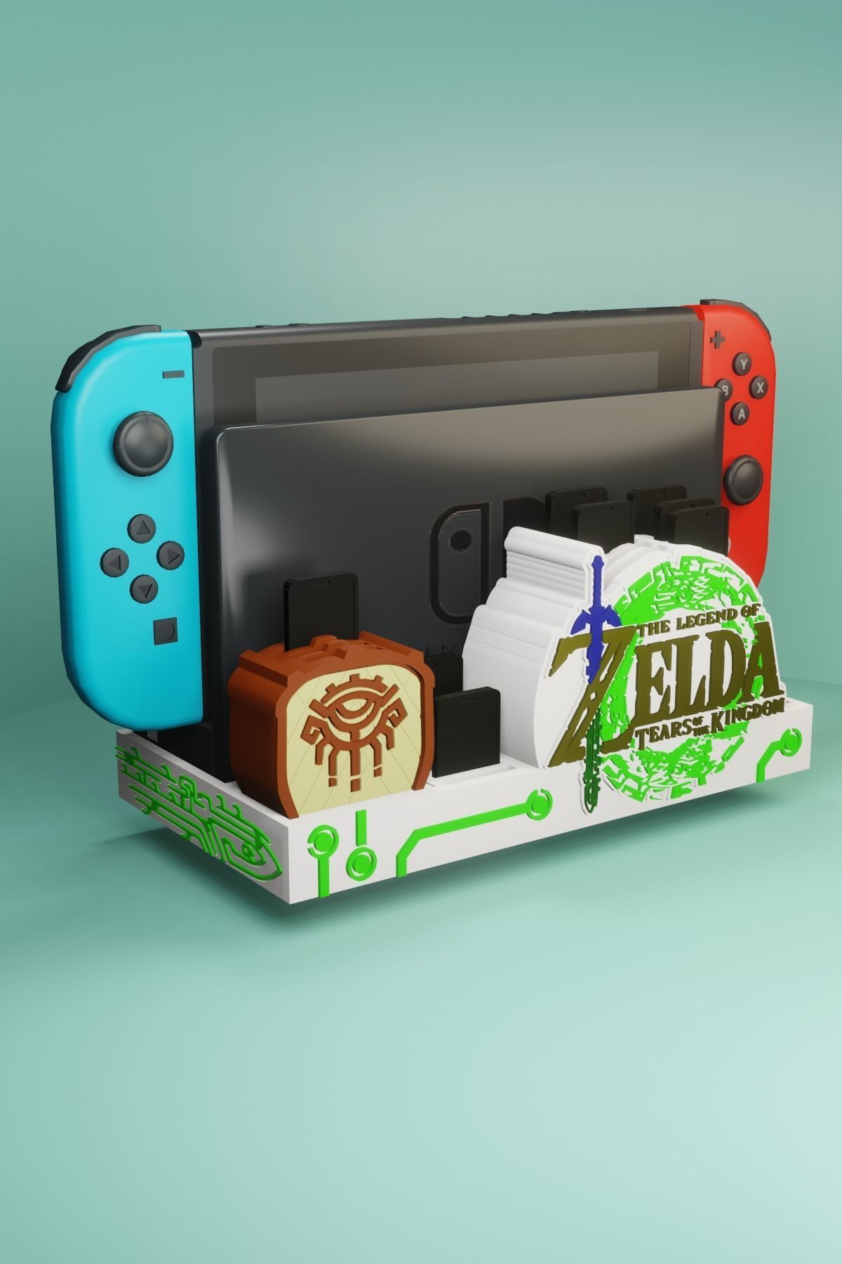 ZELDA TOTK NINTENDO SWITCH STAND WITH DOCK AND 20 GAMES 3D model | CGTrader