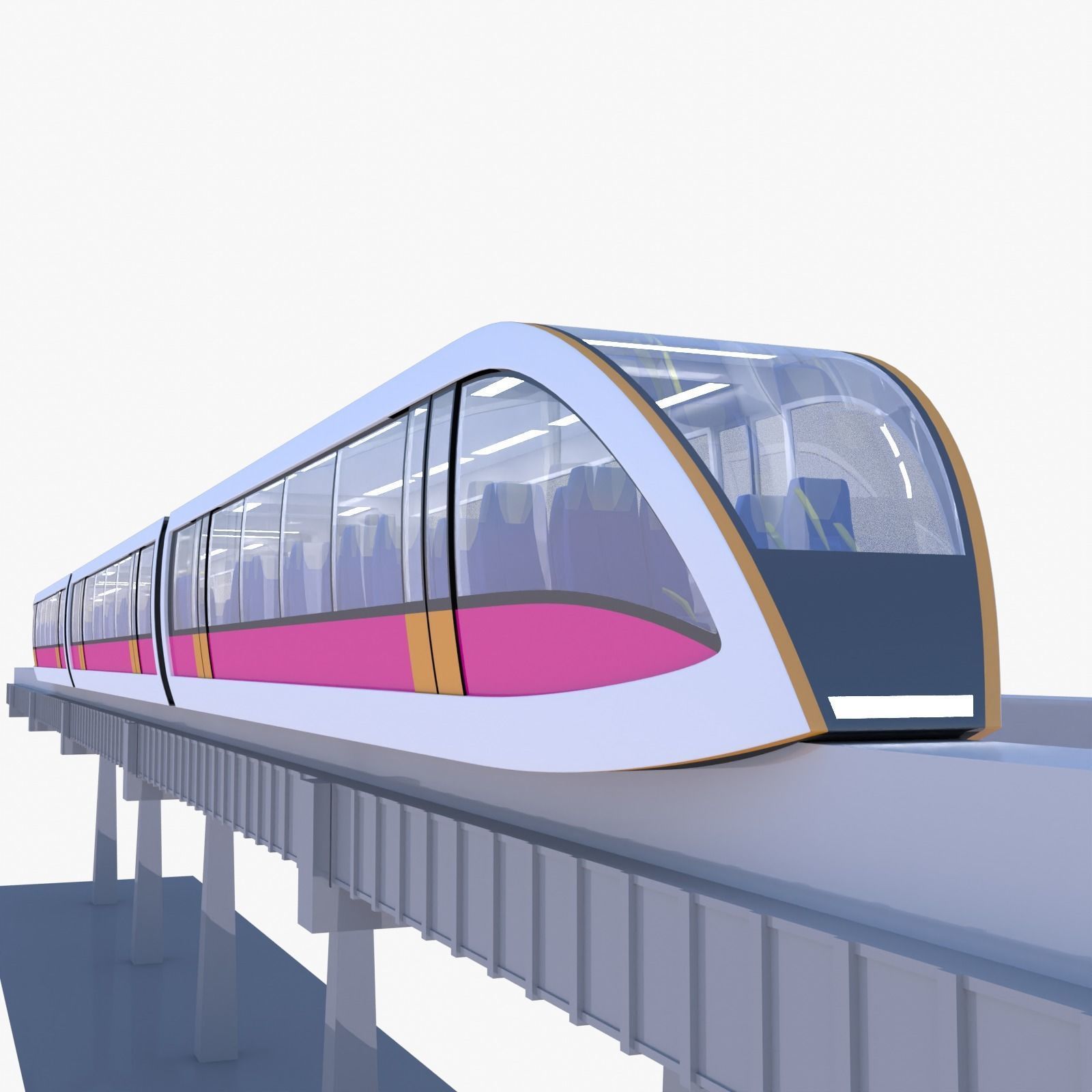 Monorail train concept 2023 IV 3D model | CGTrader