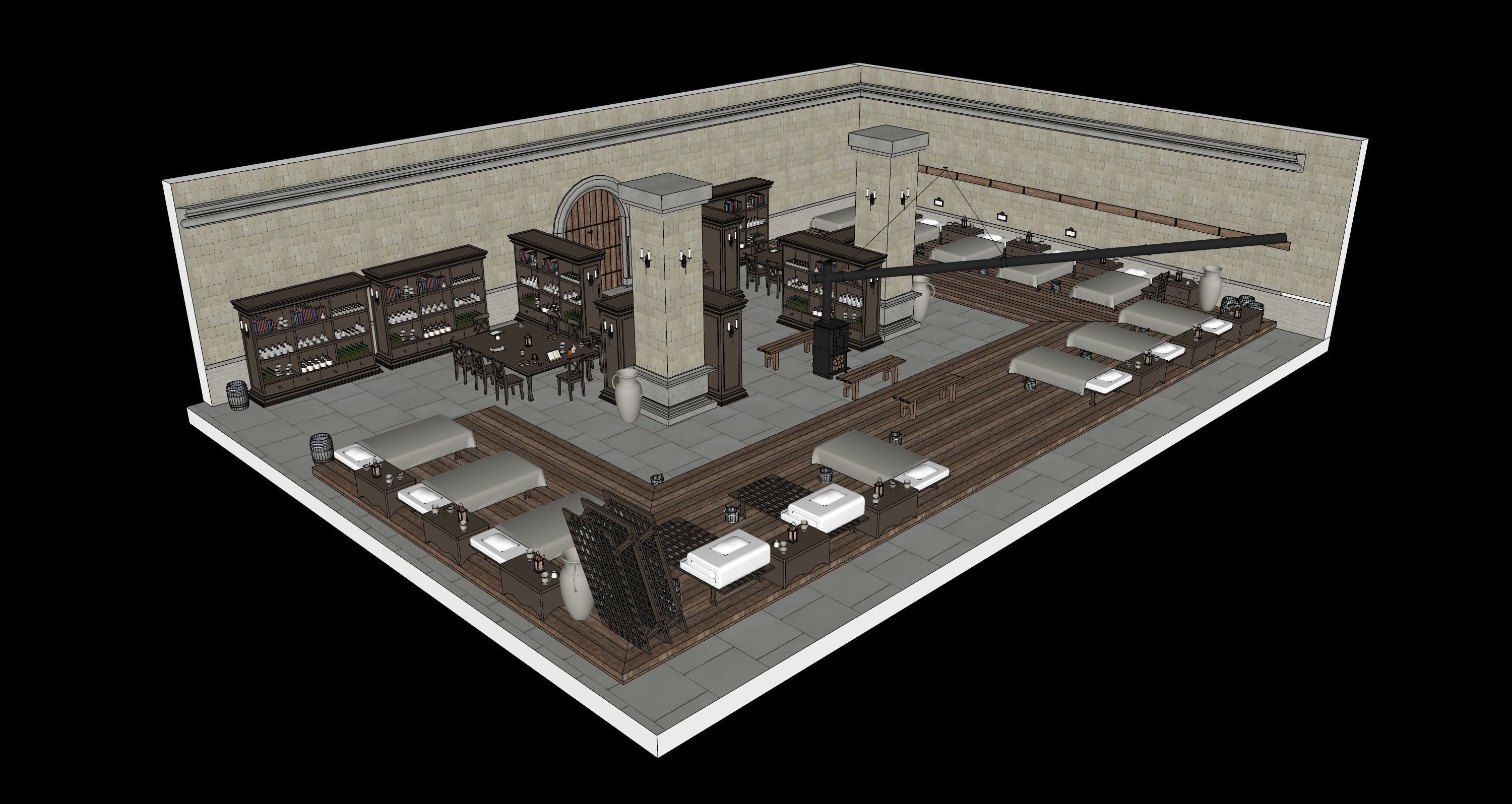 medieval hospital room 3D model | CGTrader