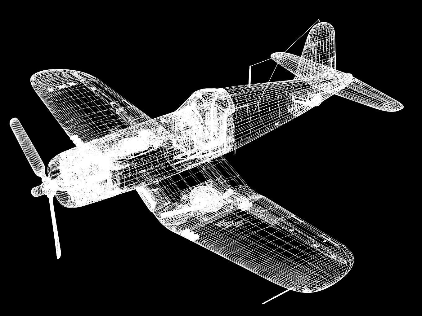 Chance Vought F4U-1A Corsair 3D model | CGTrader