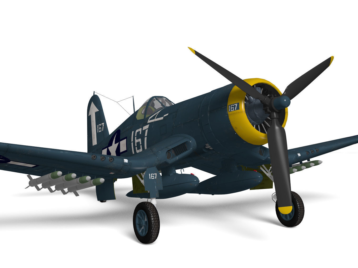 Chance Vought F4U-1D Corsair 3D model | CGTrader