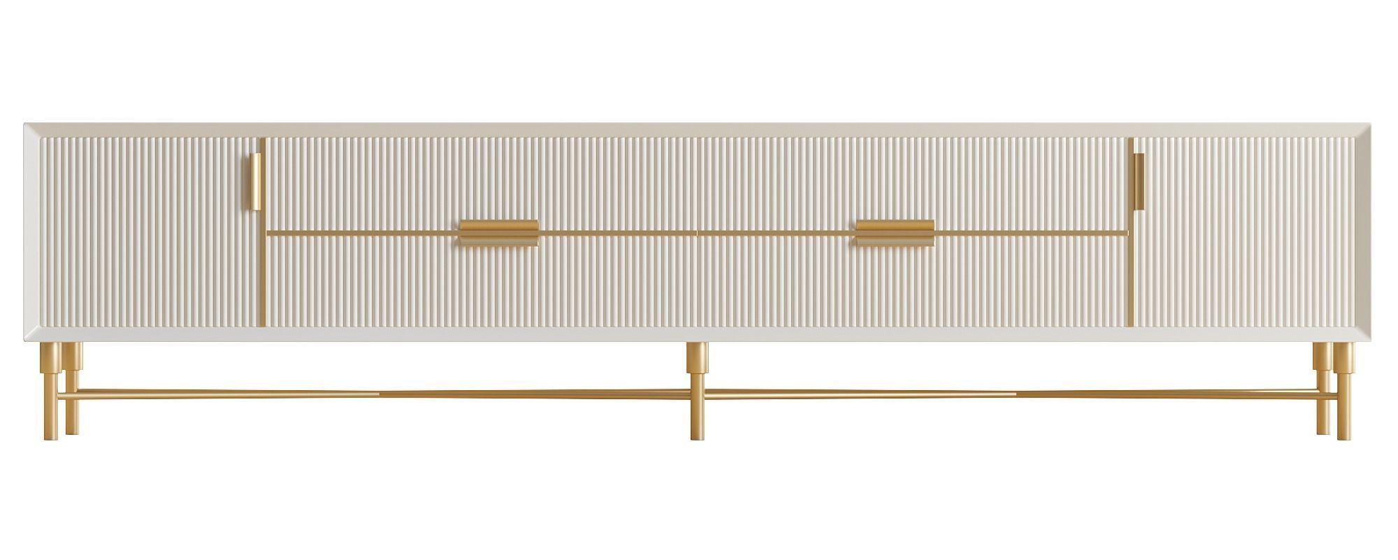 Modern Off White TV Stand Rectangle Media Console 3D model | CGTrader