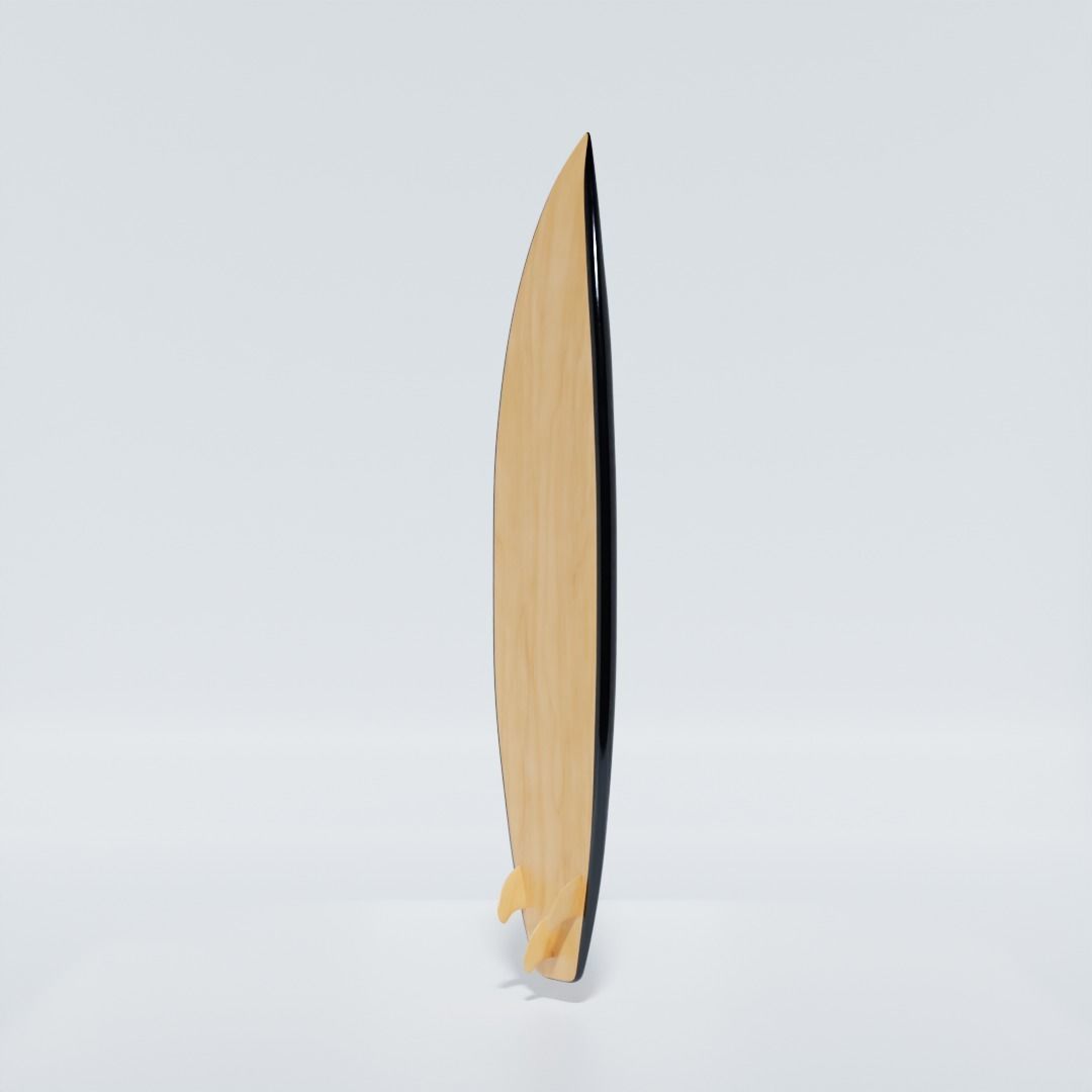 3D model Wood Surfboard VR / AR / low-poly | CGTrader