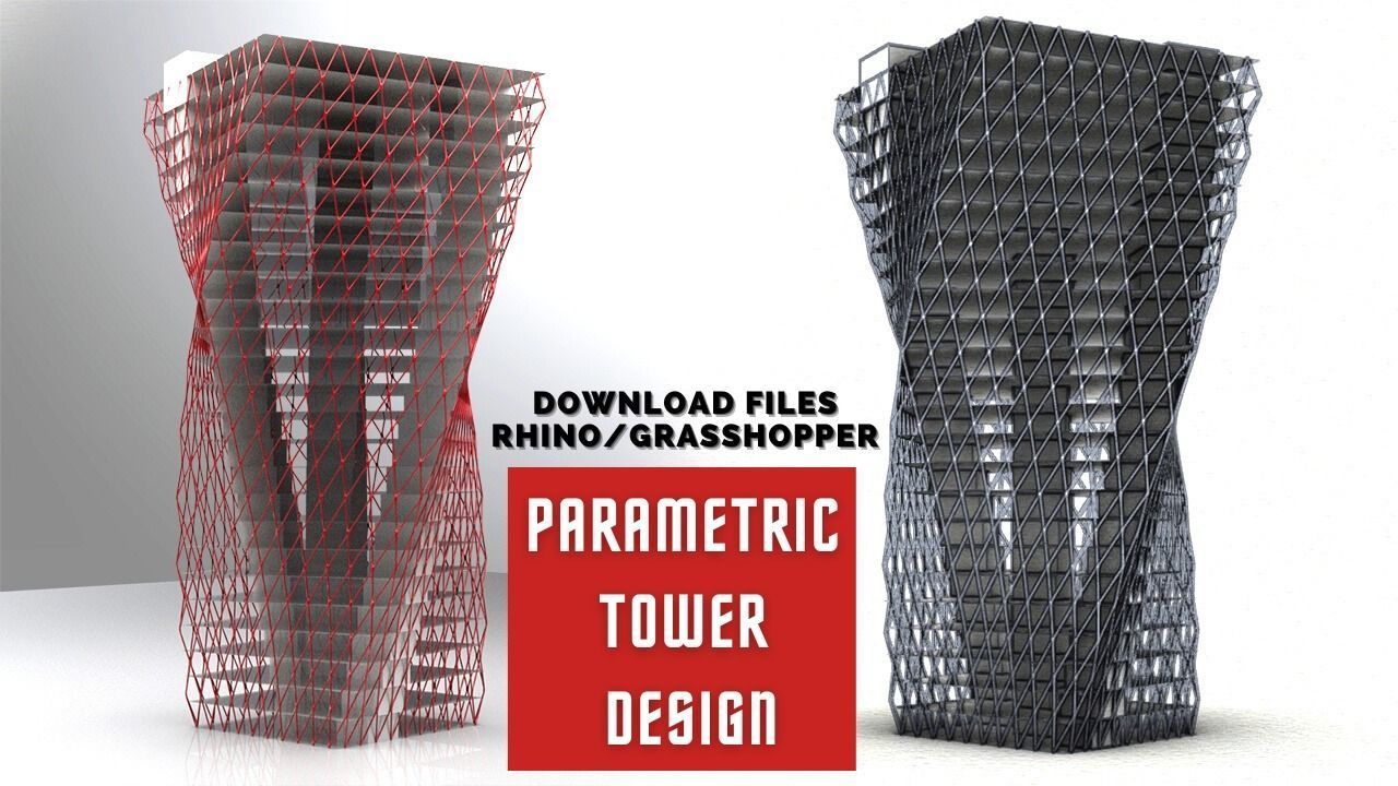 Parametric Tower Design in Grasshopper Rhino 3d model Download 3D model | CGTrader