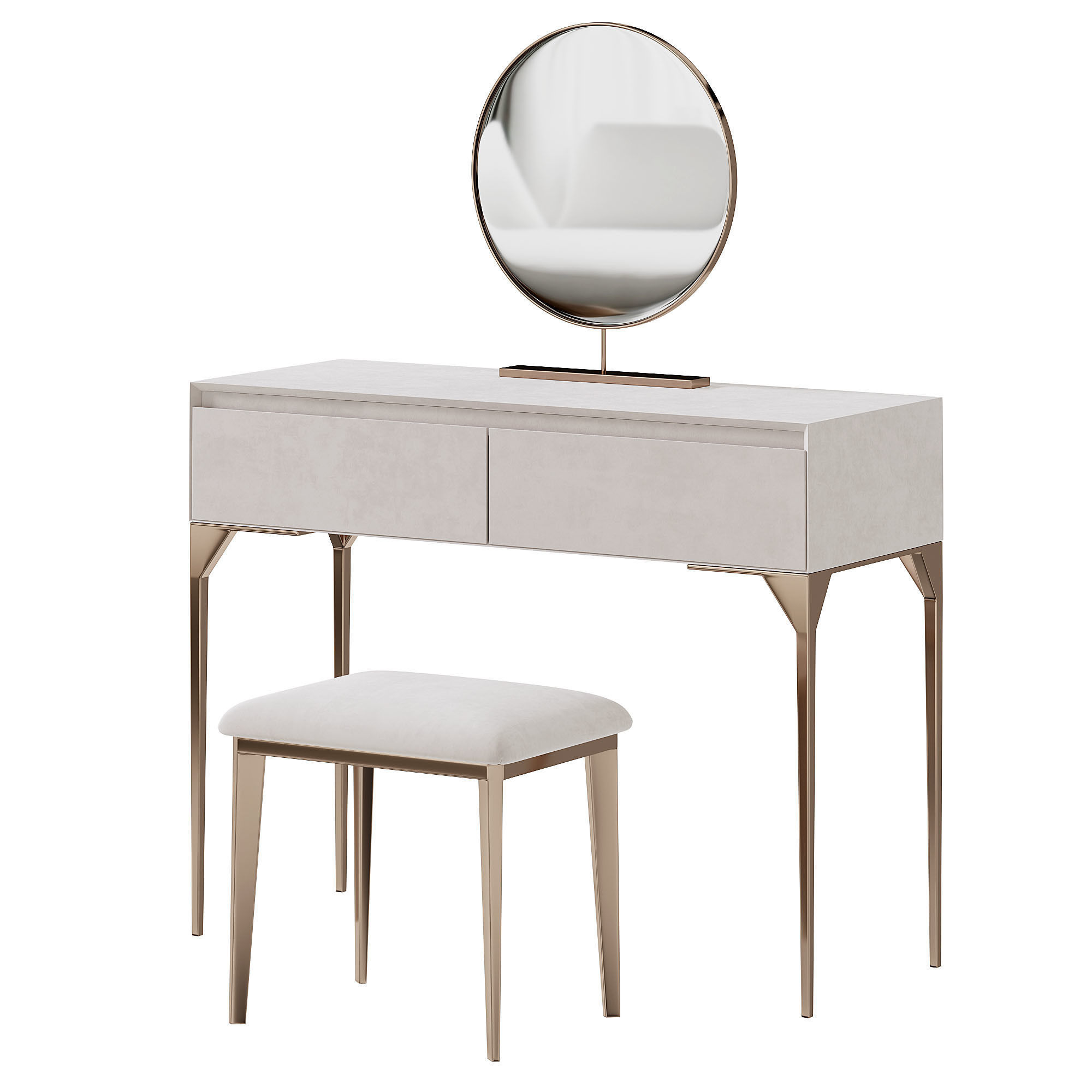 Modern Gray Makeup Vanity Set 3D model | CGTrader