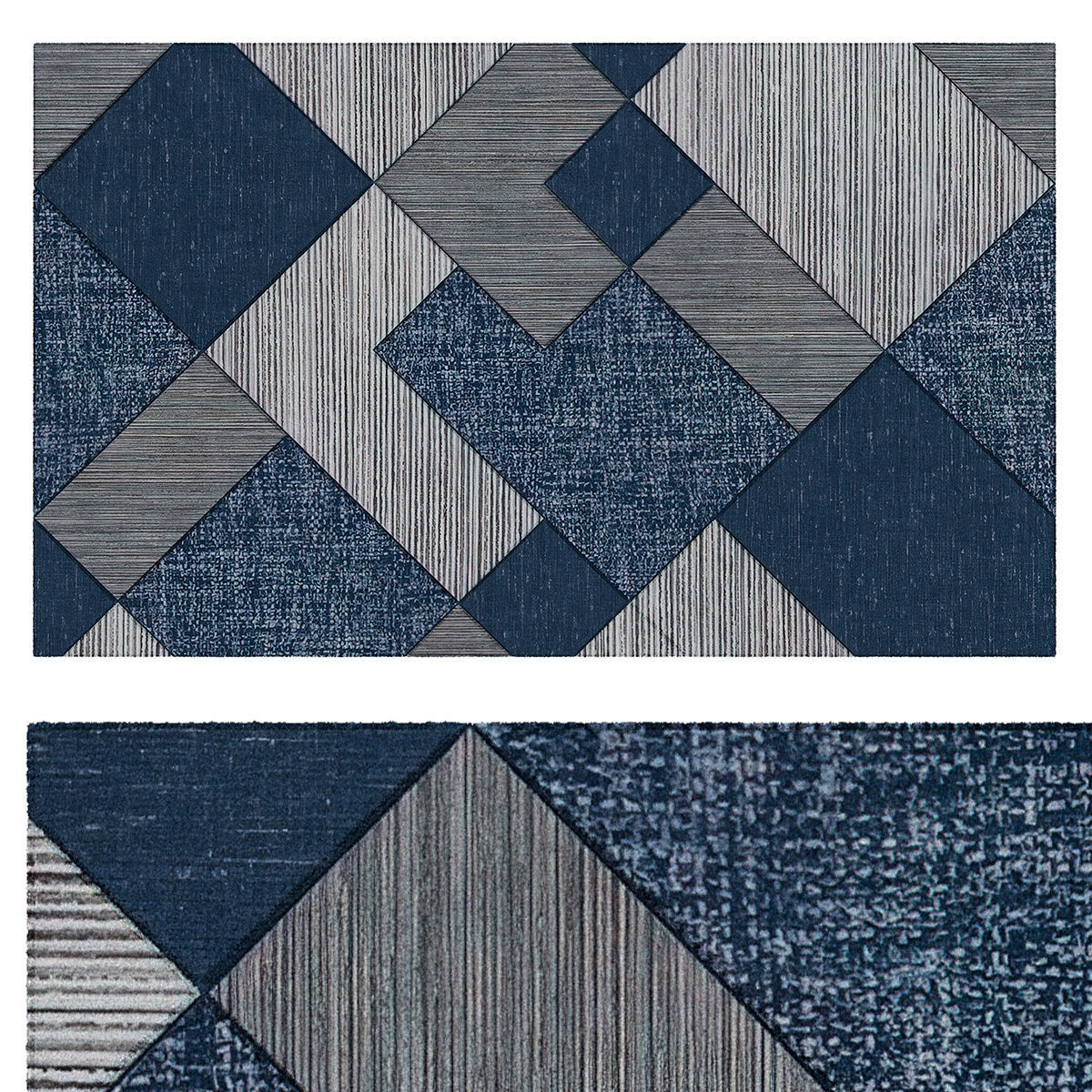 Blue Geometric Patchwork Geometric Wallpaper 3D model | CGTrader