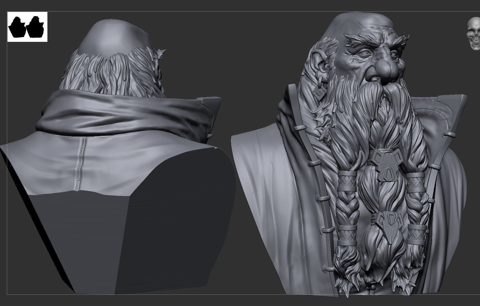 Dwarf Bust 3D model 3D printable | CGTrader