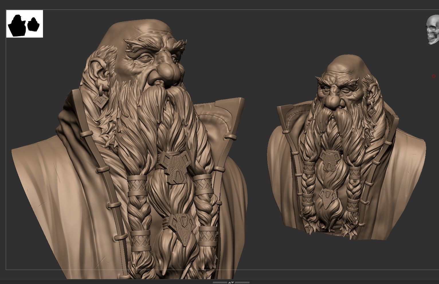 Dwarf Bust 3D model 3D printable | CGTrader