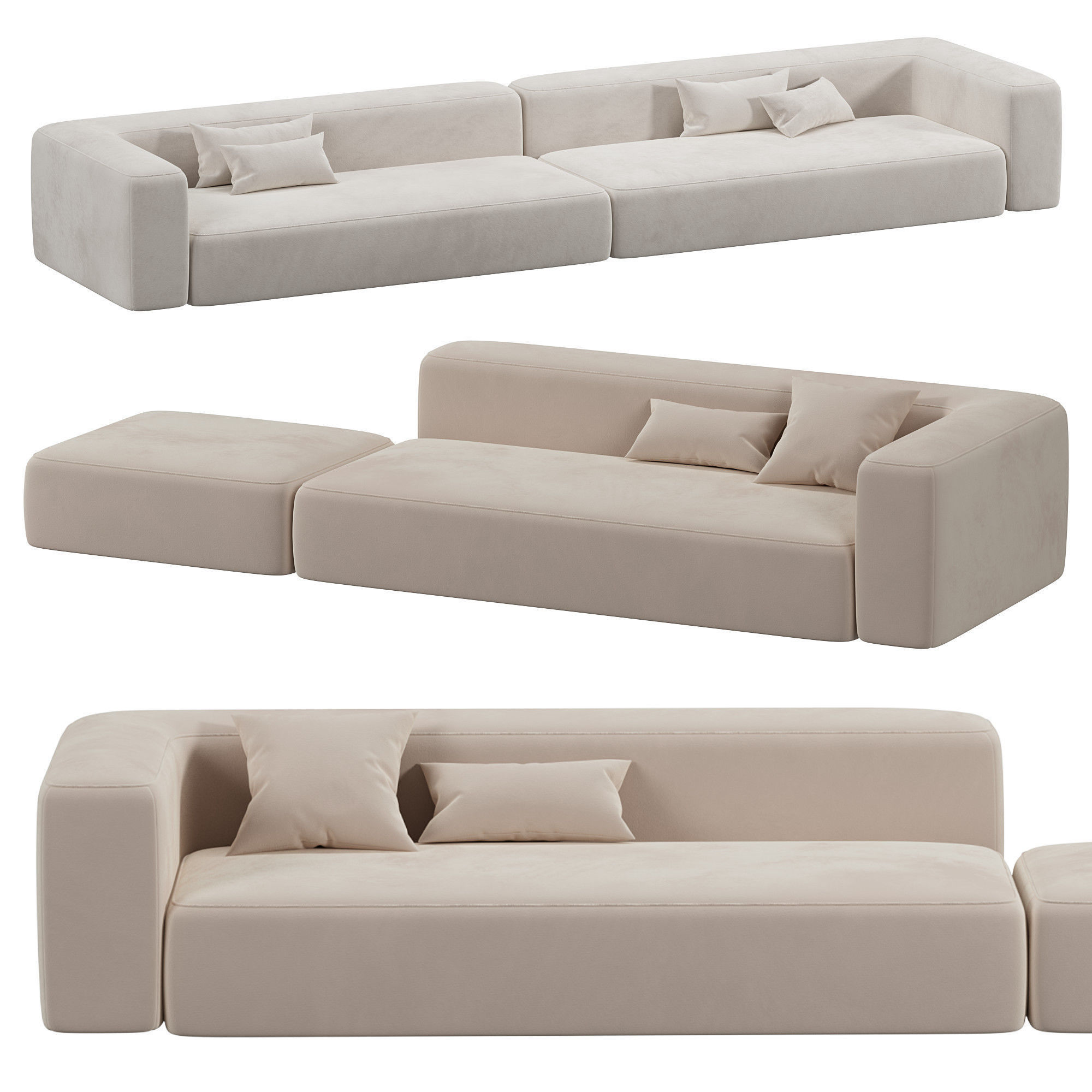 Sofa with combinable seats 3D model | CGTrader