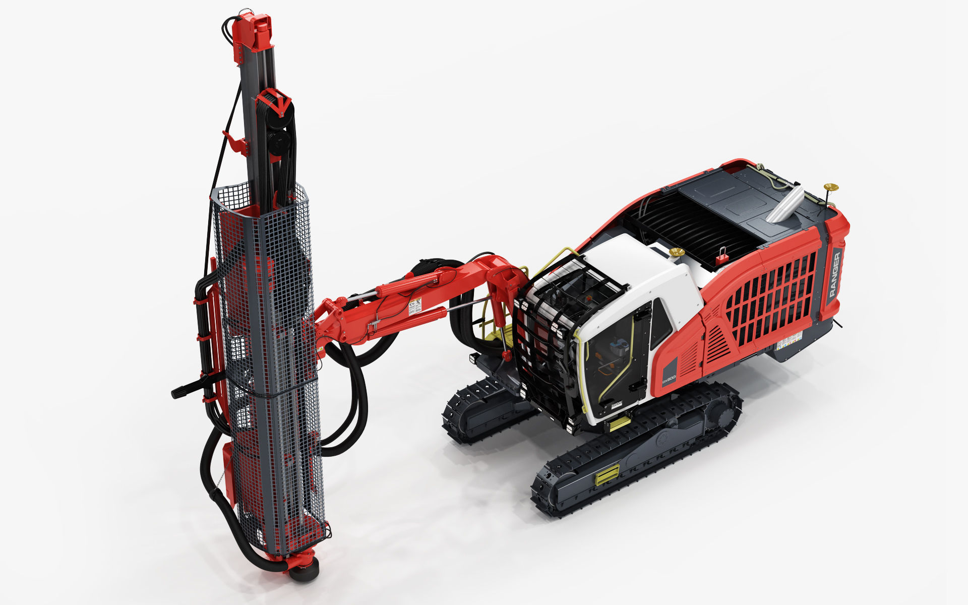 Rigged Surface top hammer drill rig Ranger DX800i 3D model rigged ...