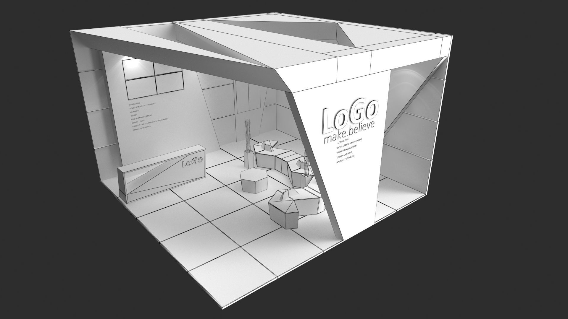 3D model 6 x 6 exhibition booth VR / AR / low-poly | CGTrader