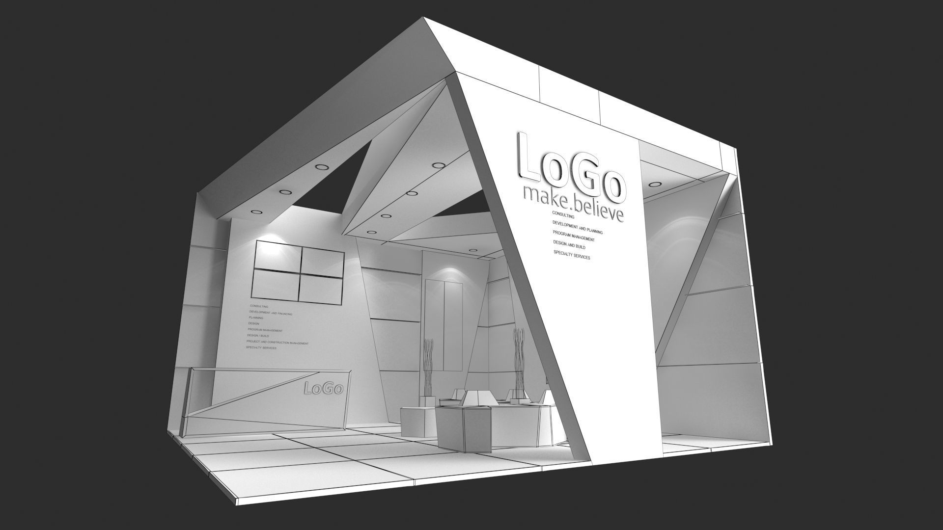 3D model 6 x 6 exhibition booth VR / AR / low-poly | CGTrader