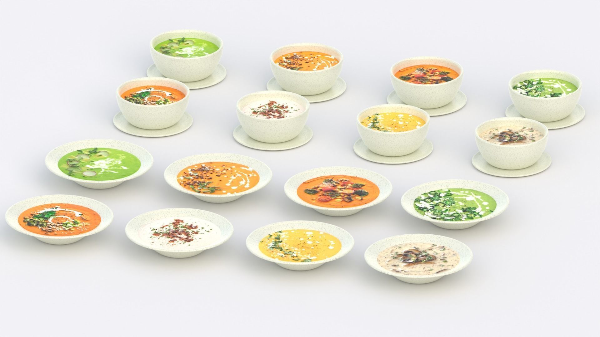 Low poly textured soups 3D model | CGTrader