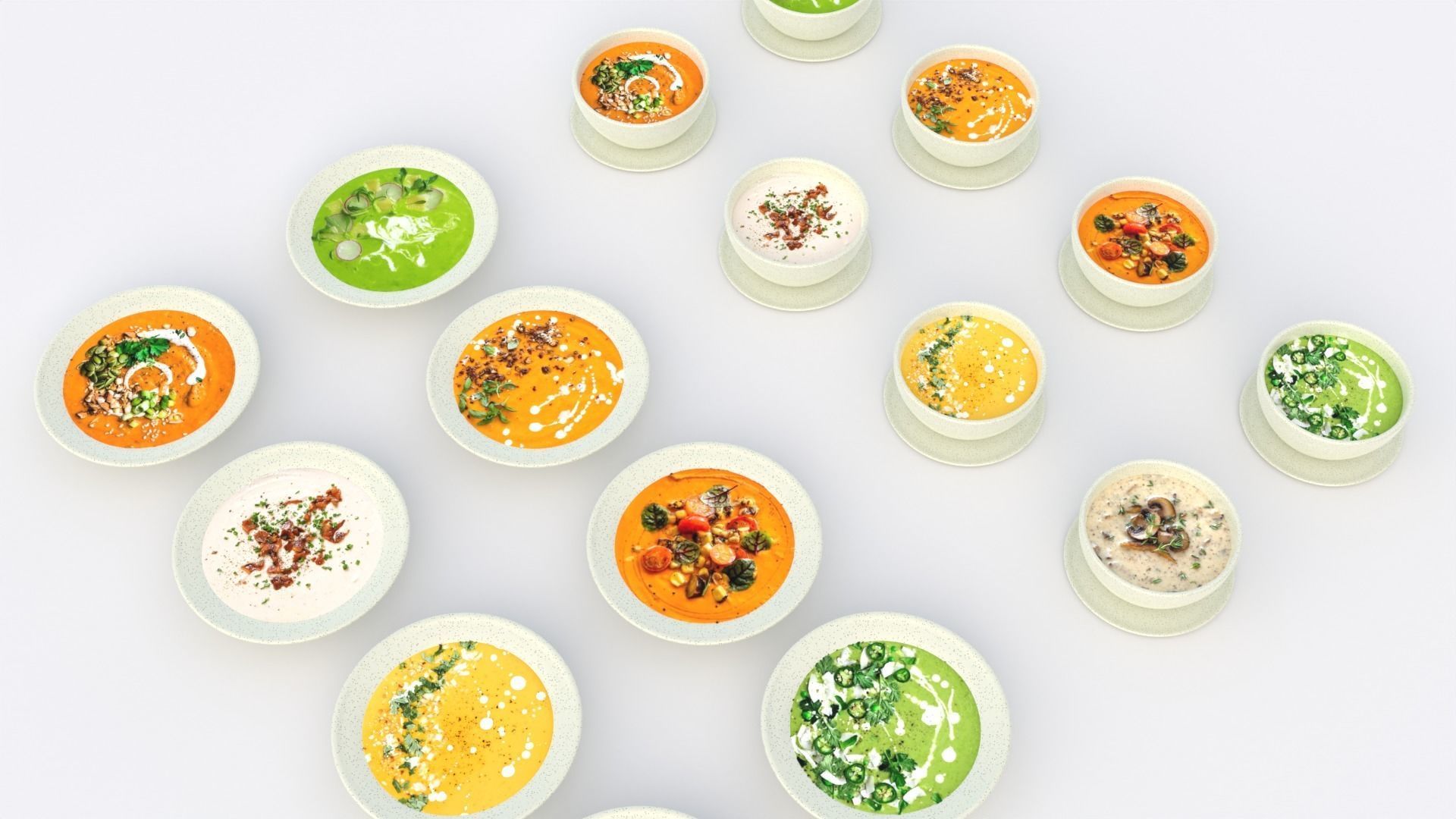 Low poly textured soups 3D model | CGTrader