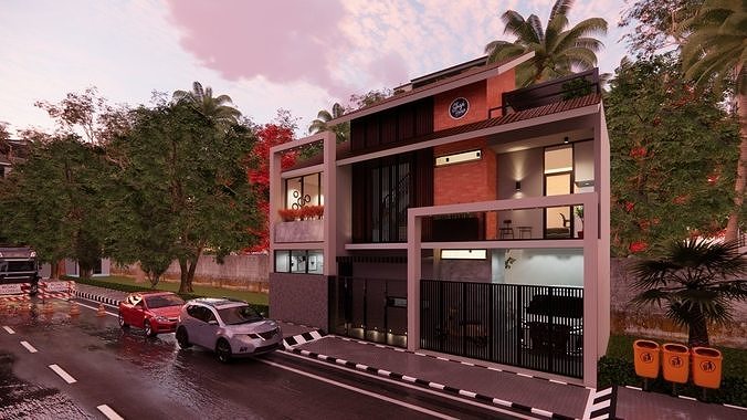 House to The Side Interior Exterior 3D model | CGTrader