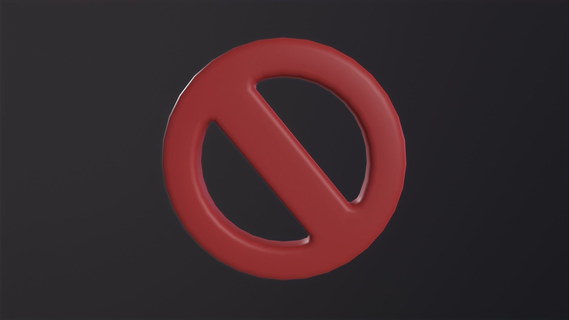 3D model Red Circle With Slash 3D Model VR / AR / low-poly | CGTrader