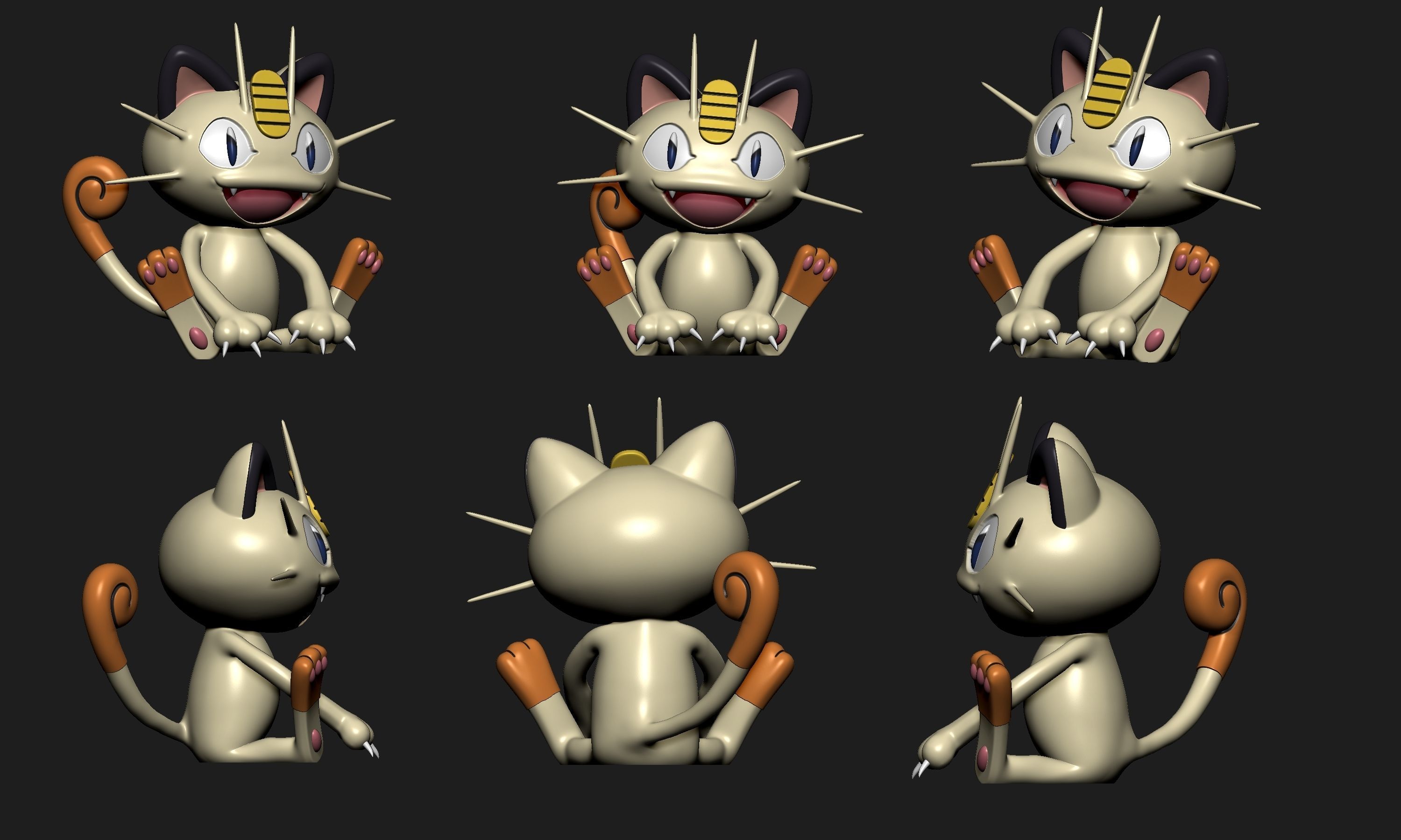 Pokemon - Meowth with 2 poses 3D model 3D printable | CGTrader