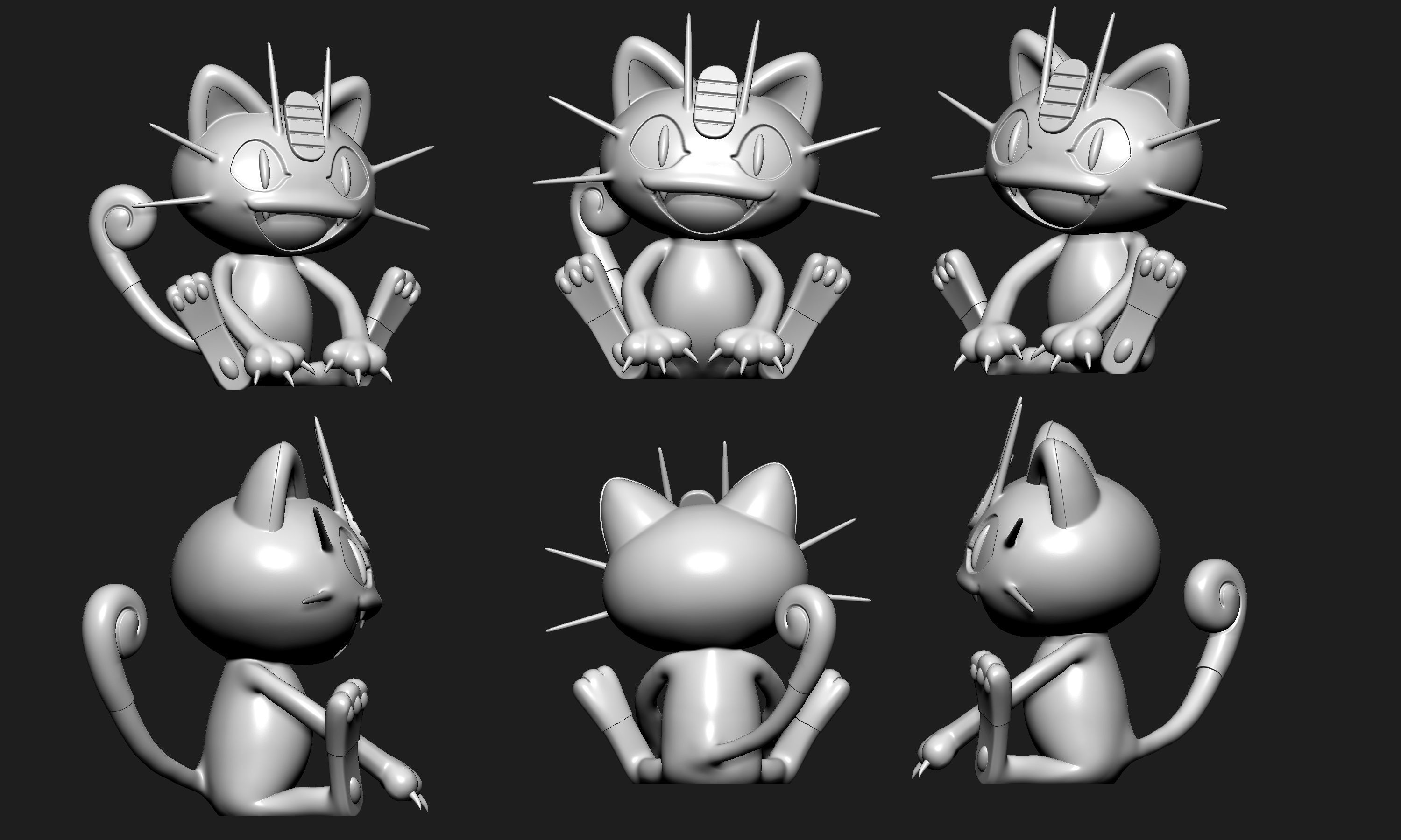 Pokemon - Meowth with 2 poses 3D model 3D printable | CGTrader