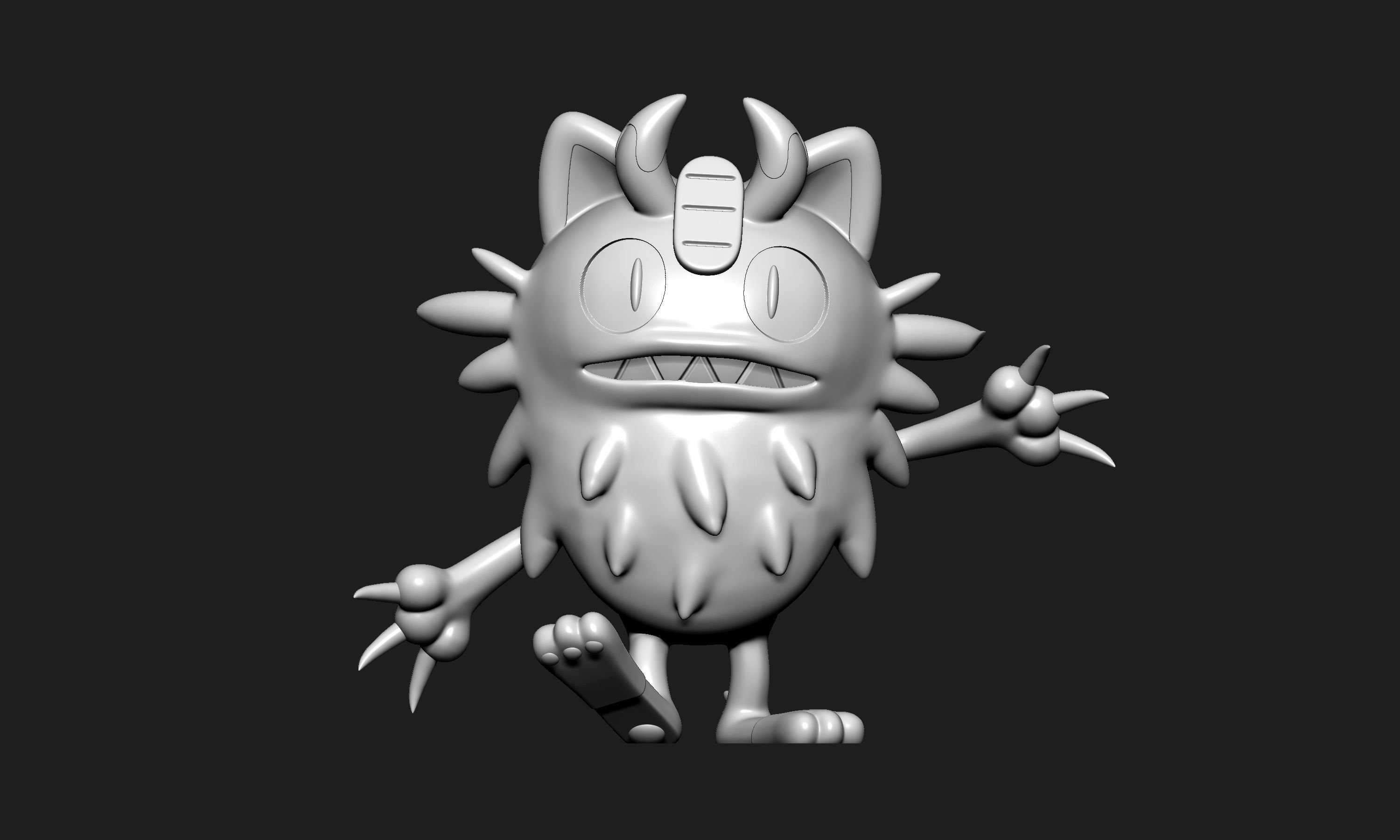 Pokemon - Galarian Meowth with 2 poses 3D model 3D printable | CGTrader