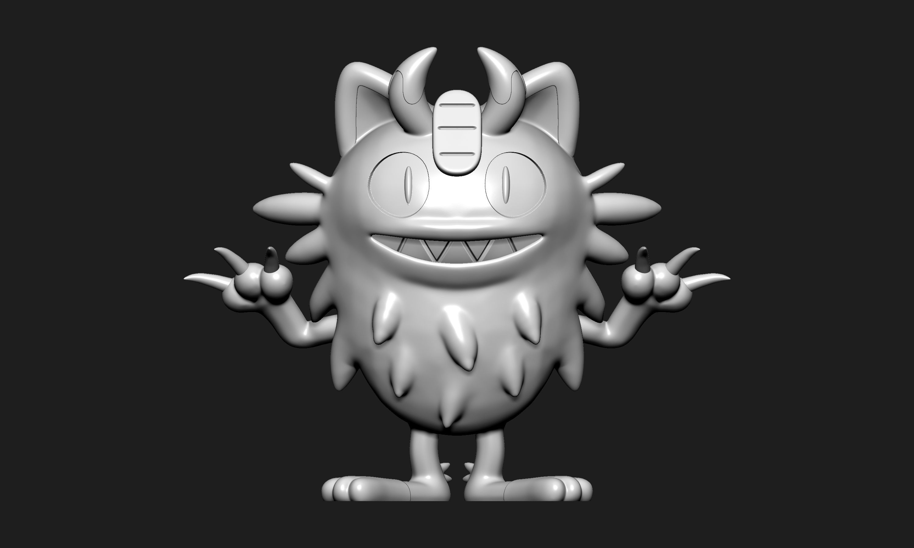 Pokemon - Galarian Meowth with 2 poses 3D model 3D printable | CGTrader