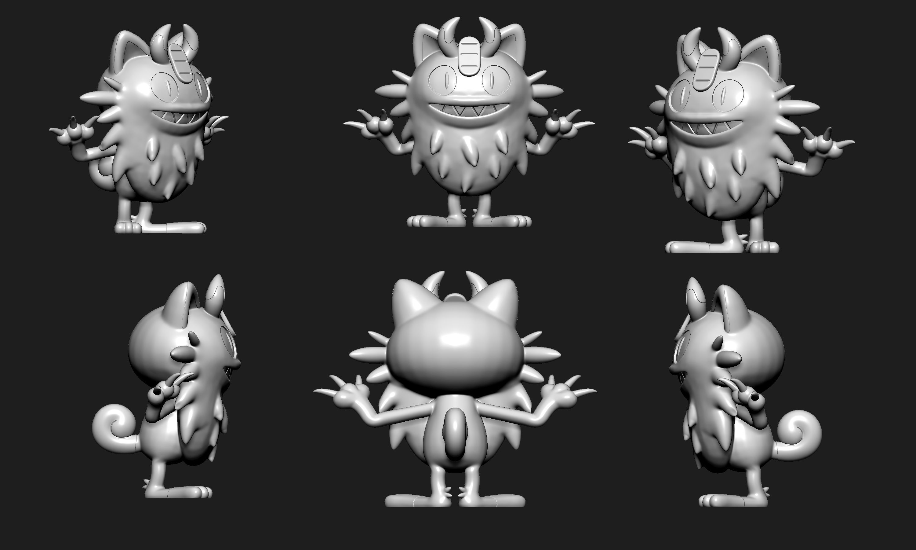 Pokemon - Galarian Meowth with 2 poses 3D model 3D printable | CGTrader