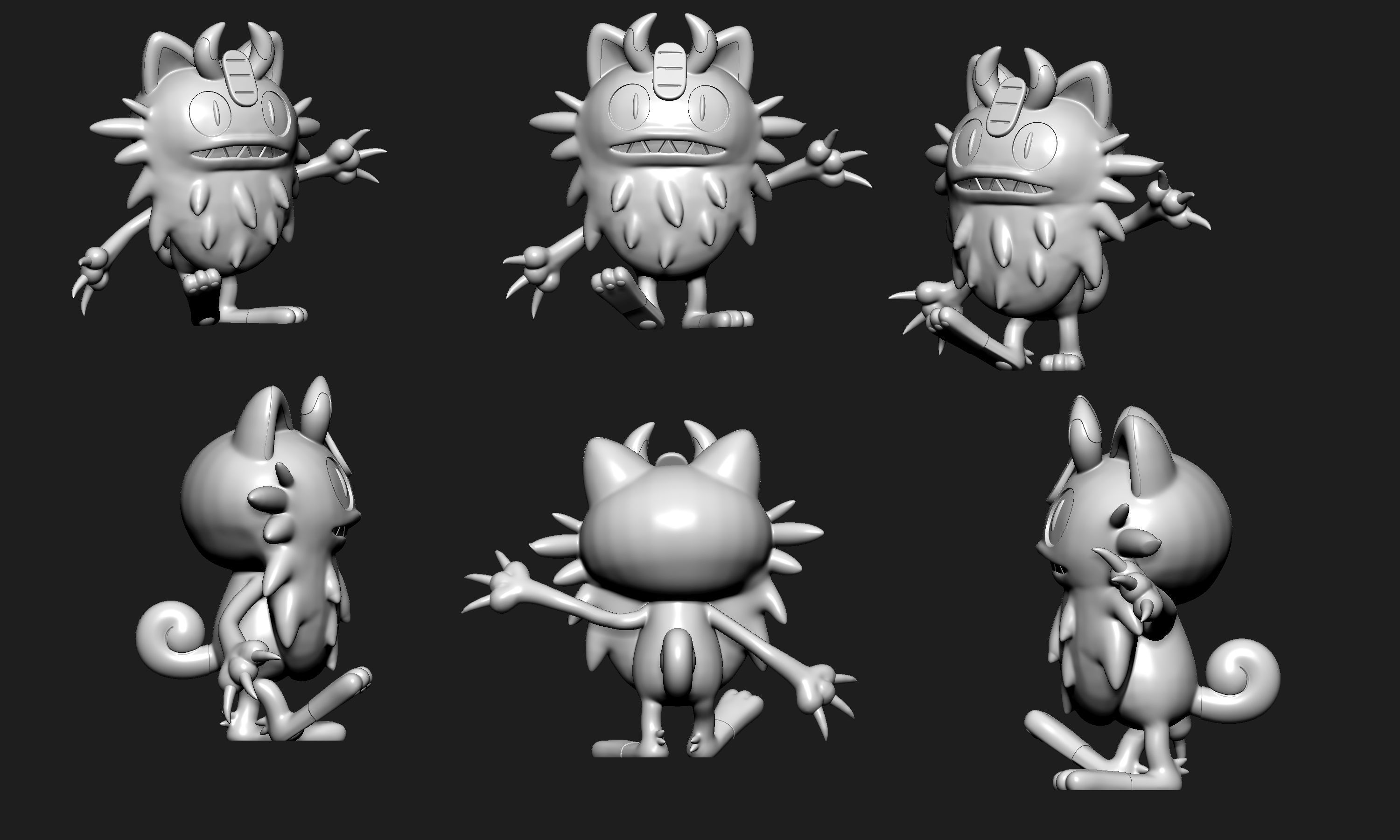 Pokemon - Galarian Meowth with 2 poses 3D model 3D printable | CGTrader
