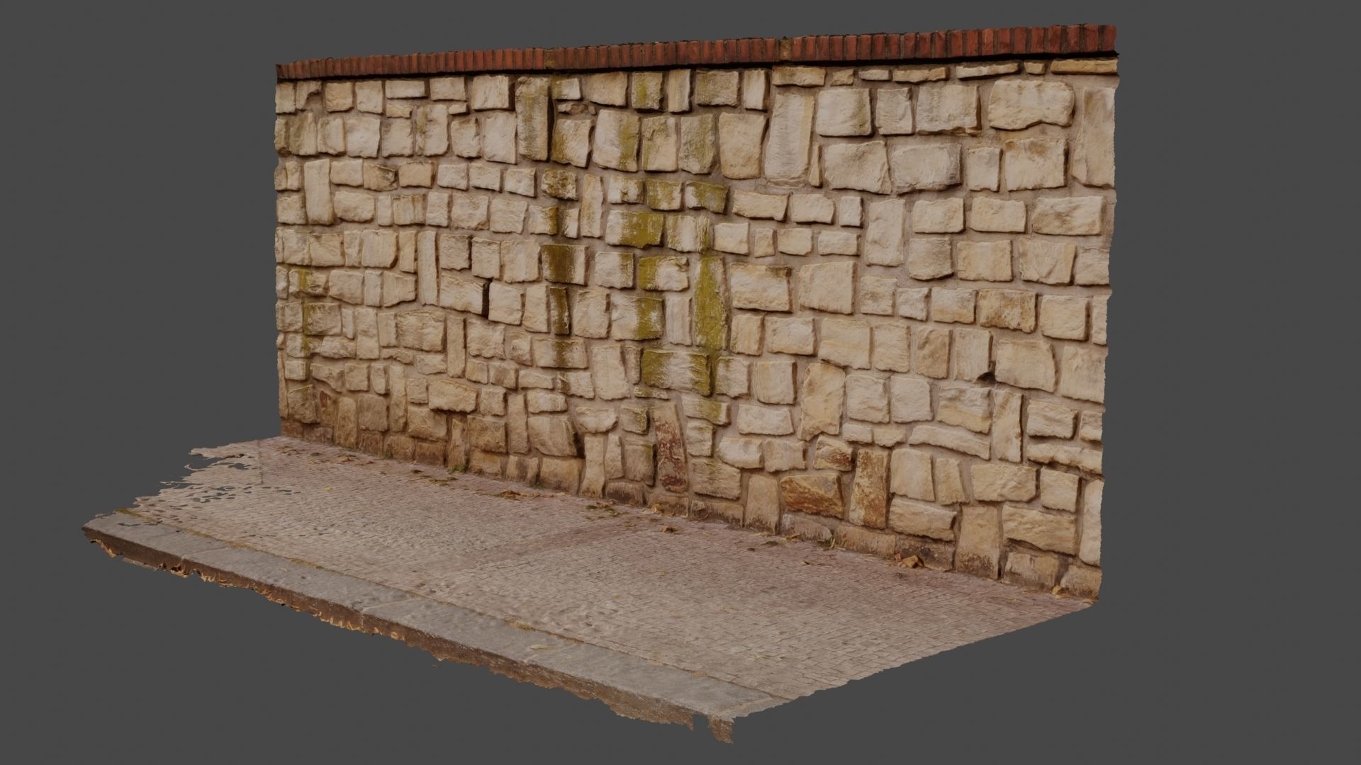 Stone wall and stone path scan free 3D model | CGTrader
