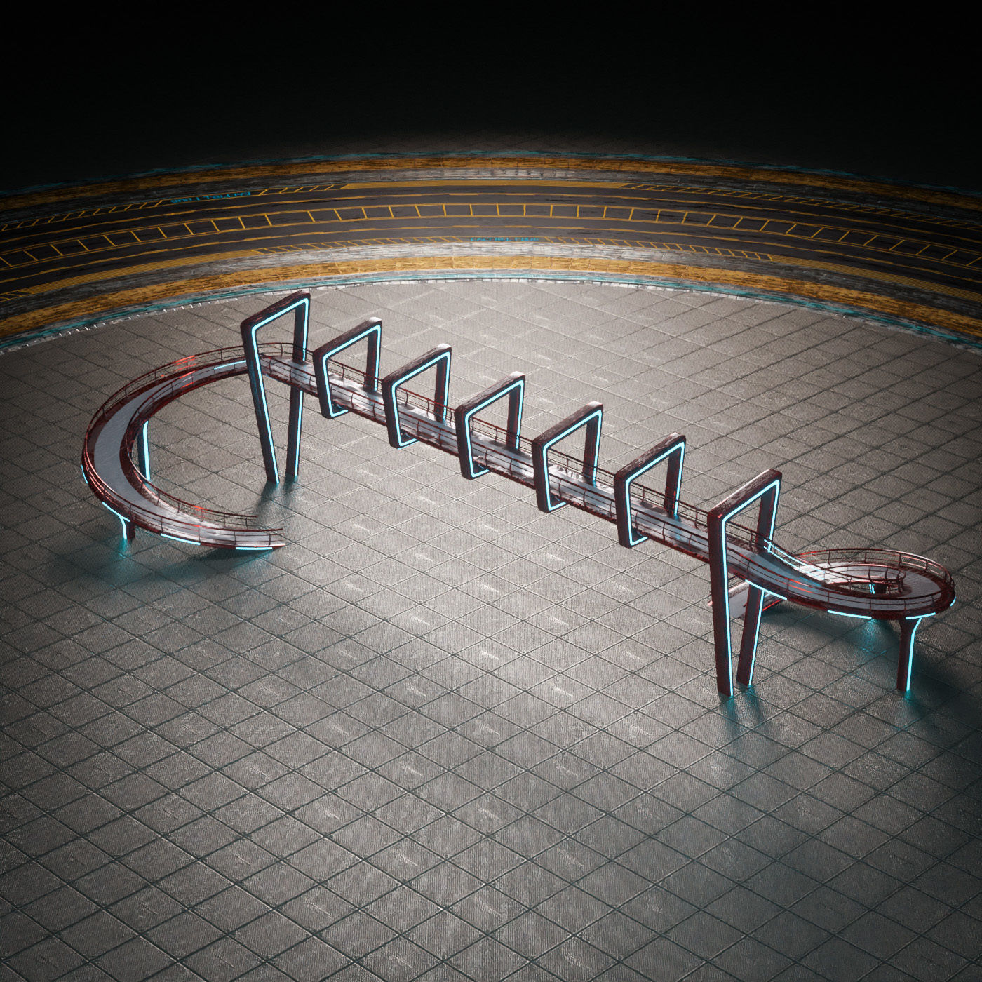 3D model SCIFI ATOMPUNK CITY ENVIRONMENT TILEABLE LOOP VR / AR / low-poly | CGTrader