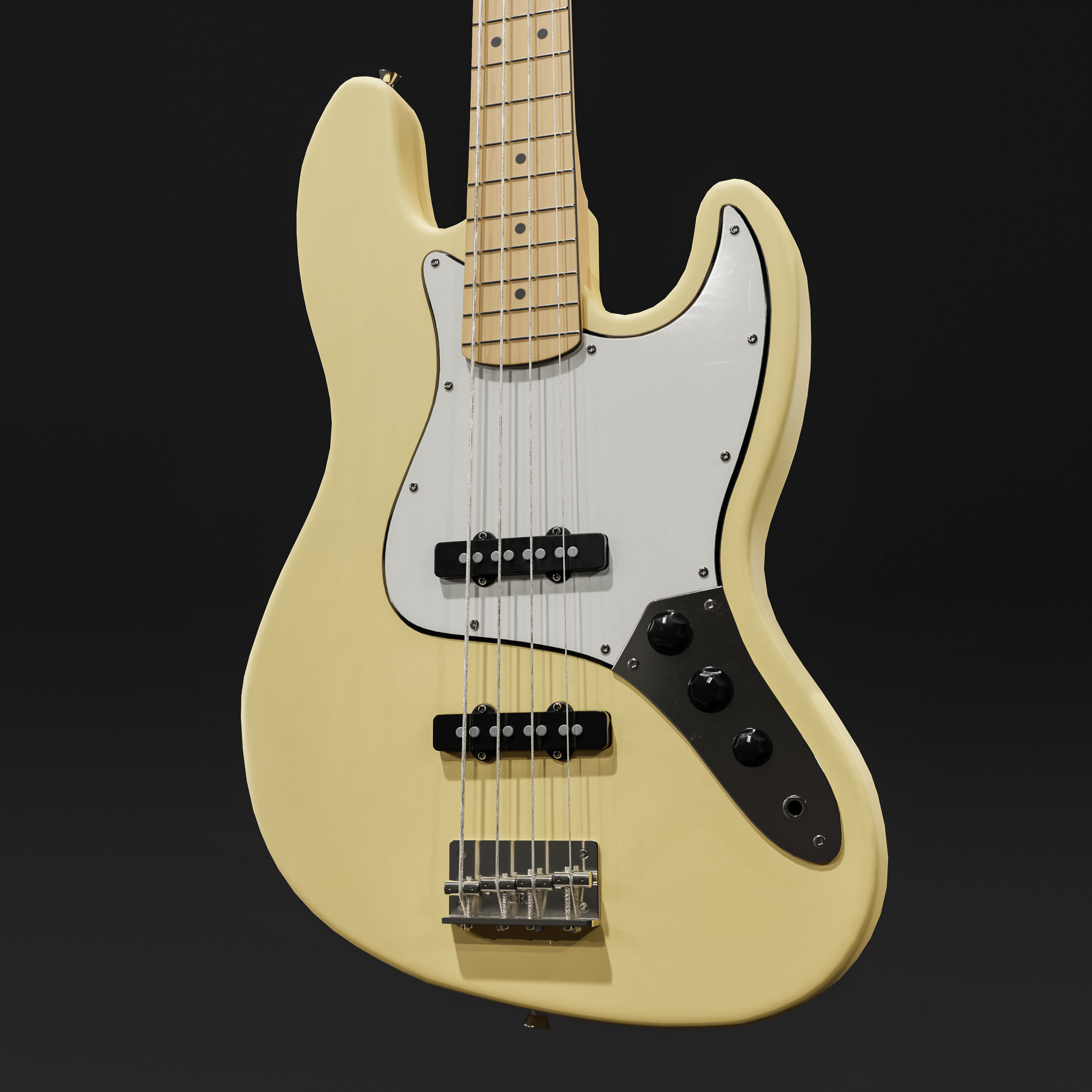 3D model CRV Jazz Bass - Yellow and Maple VR / AR / low-poly | CGTrader